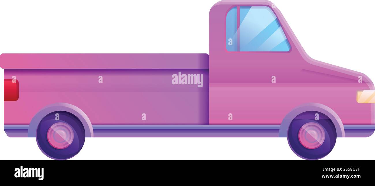 Pink colorful pickup icon. Cartoon of pink colorful pickup vector icon ...
