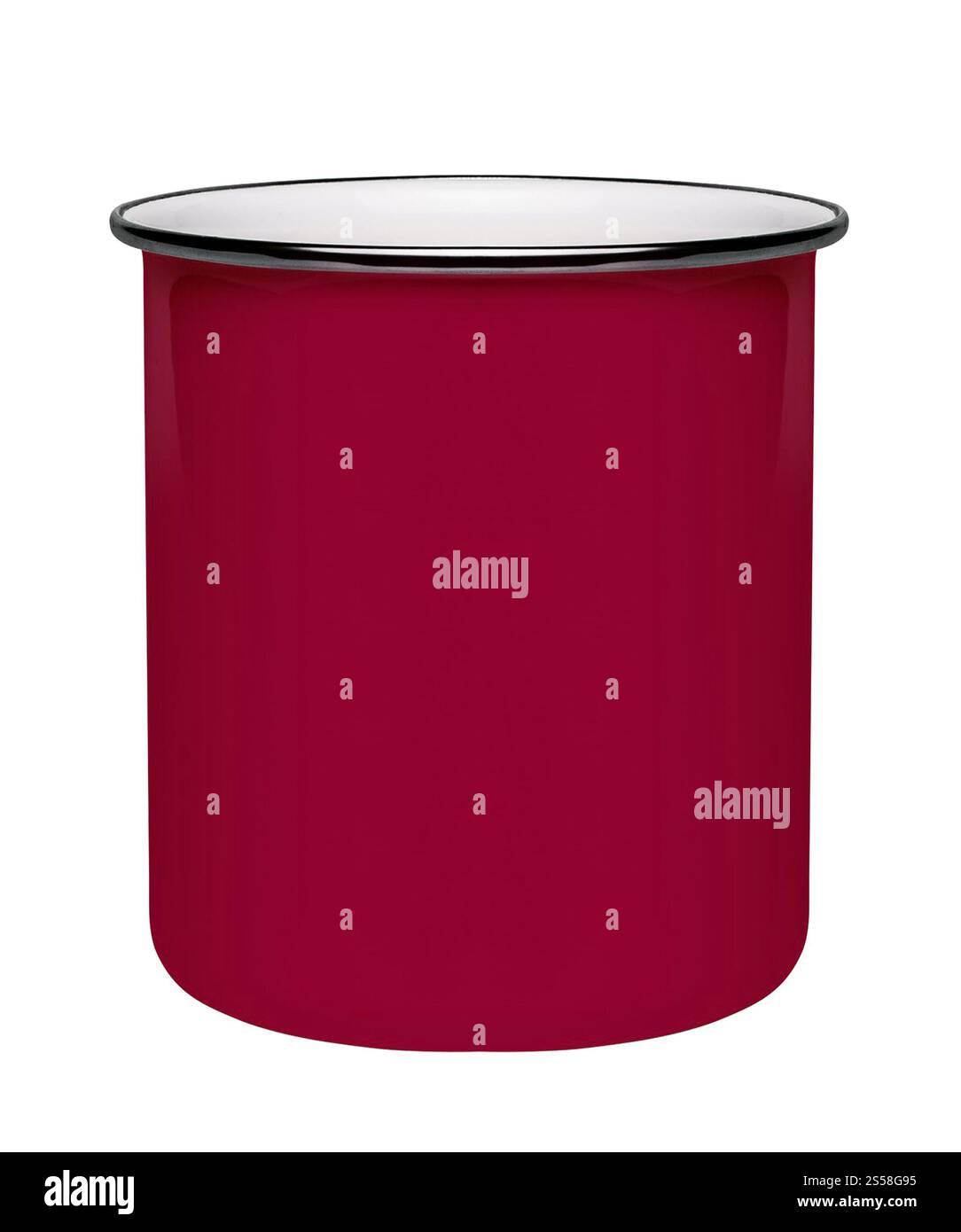 Red metal cup isolated on white Stock Photo - Alamy