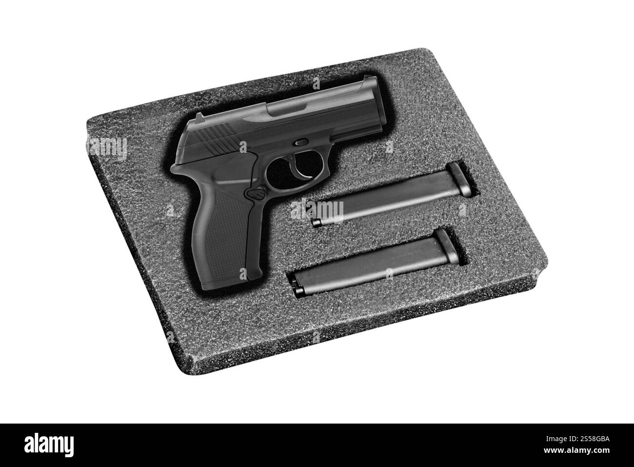 Holding guns Black and White Stock Photos & Images - Alamy
