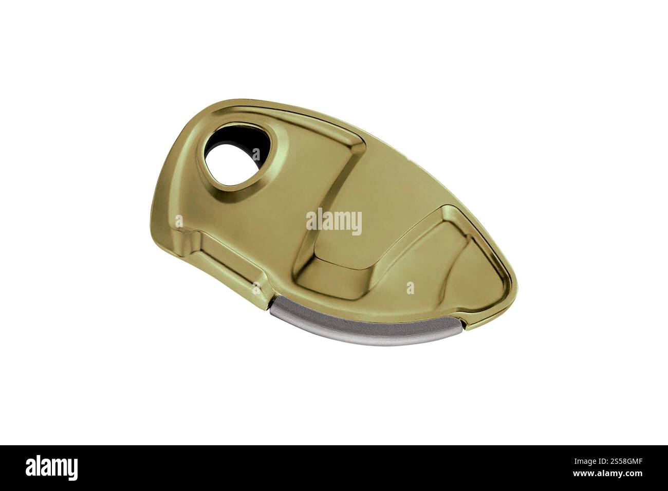 Climbing belay device isolated on white Stock Photo - Alamy