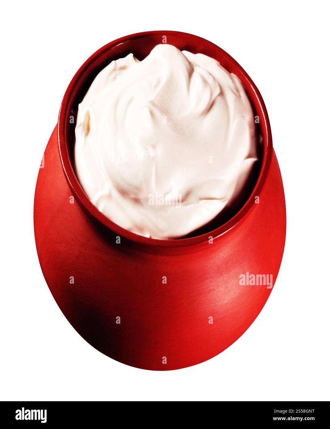 Sour cream isolated on white background Stock Photo - Alamy