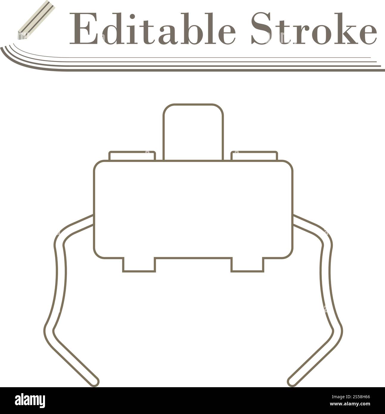 Micro Button Icon. Editable Stroke Simple Design. Vector Illustration ...