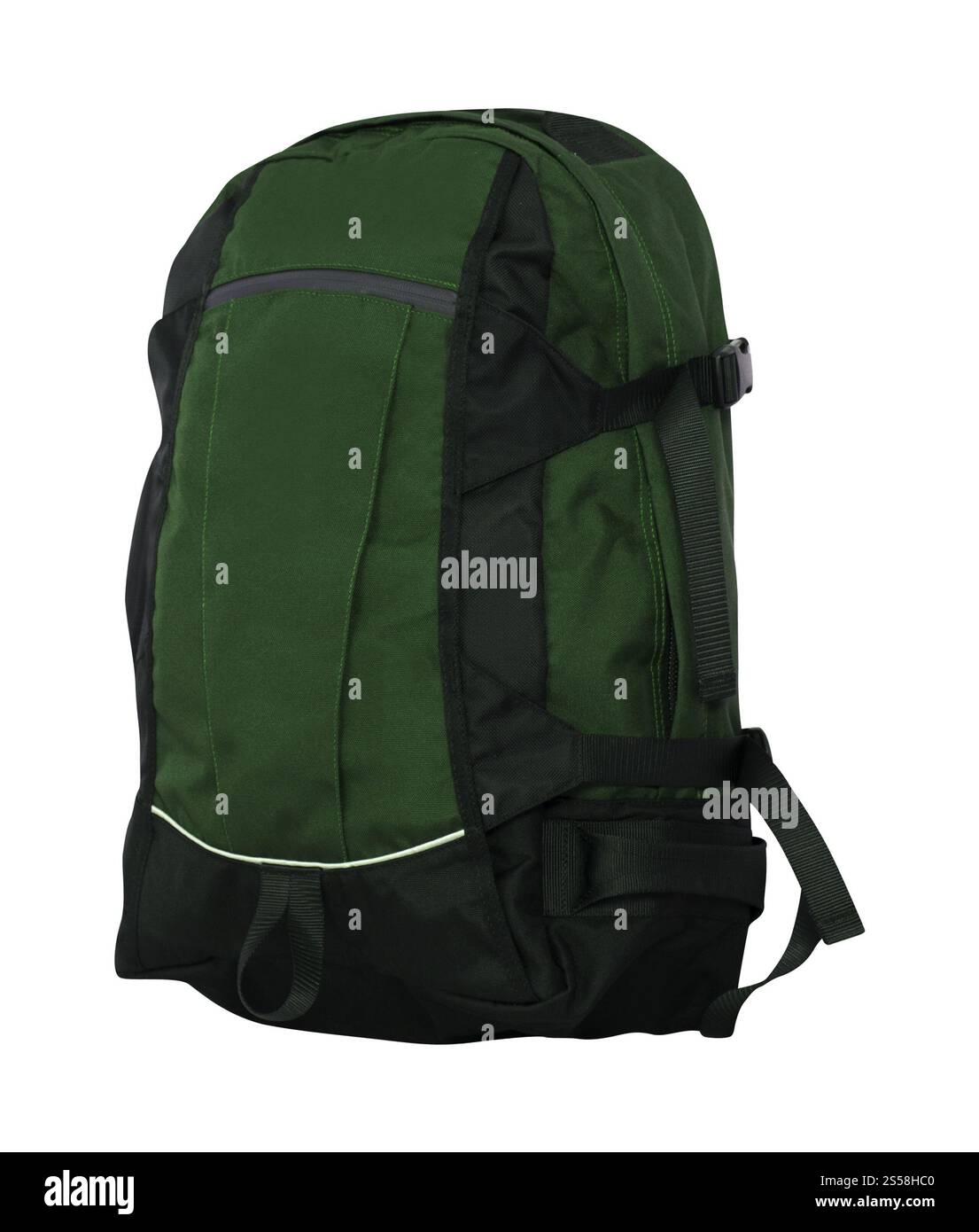 Green School Backpack Isolated Stock Photo - Alamy