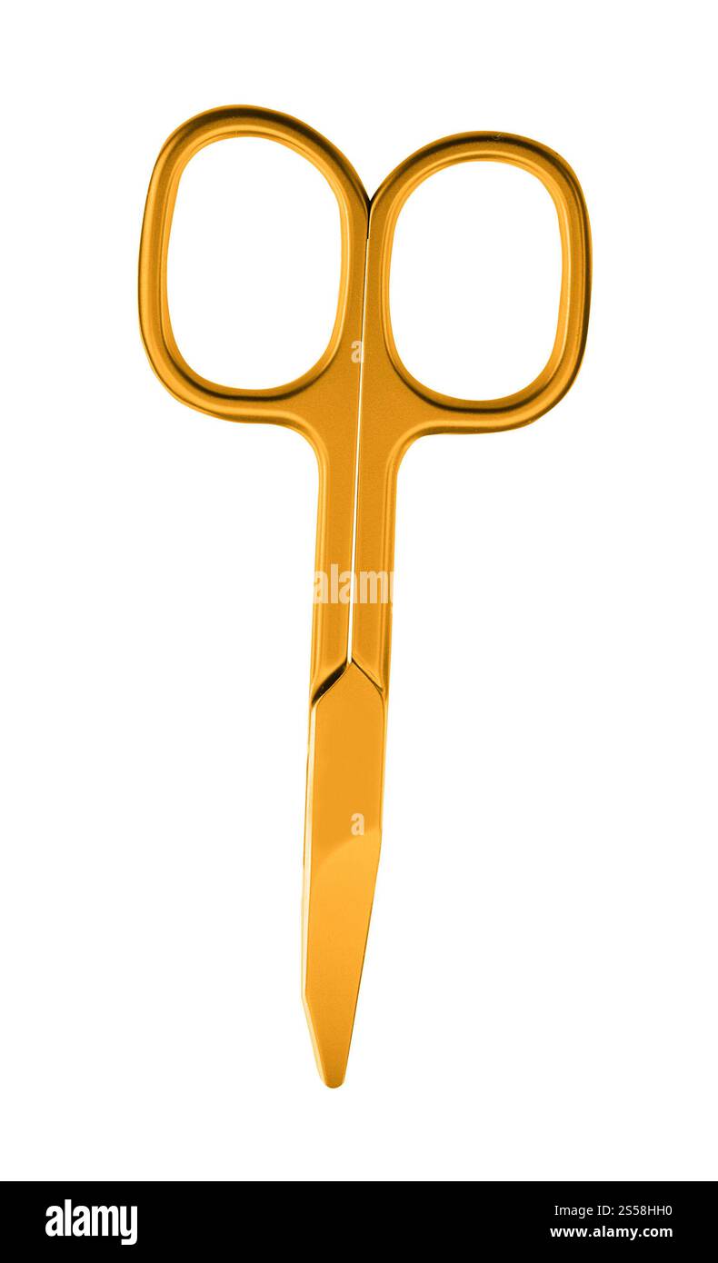 golden scissors isolated on white background. golden scissors isolated ...
