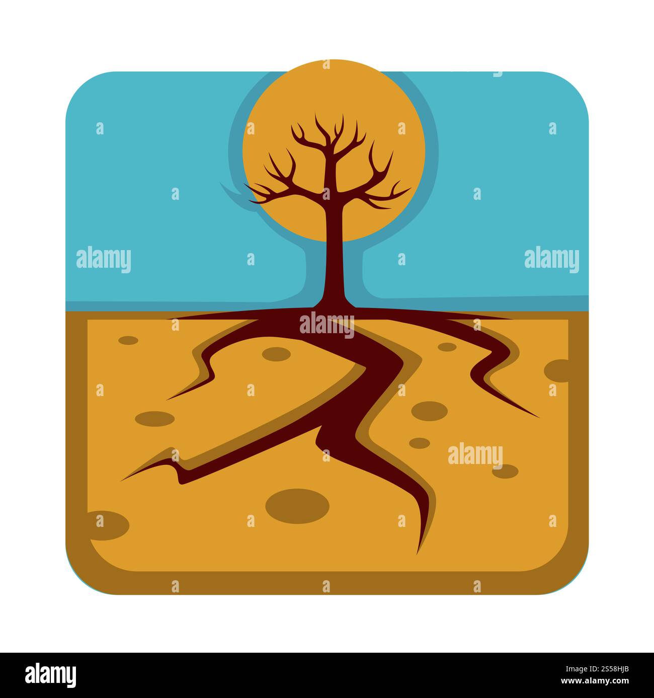 Dangerous drought that destroys plants and make them dry. Natural ...