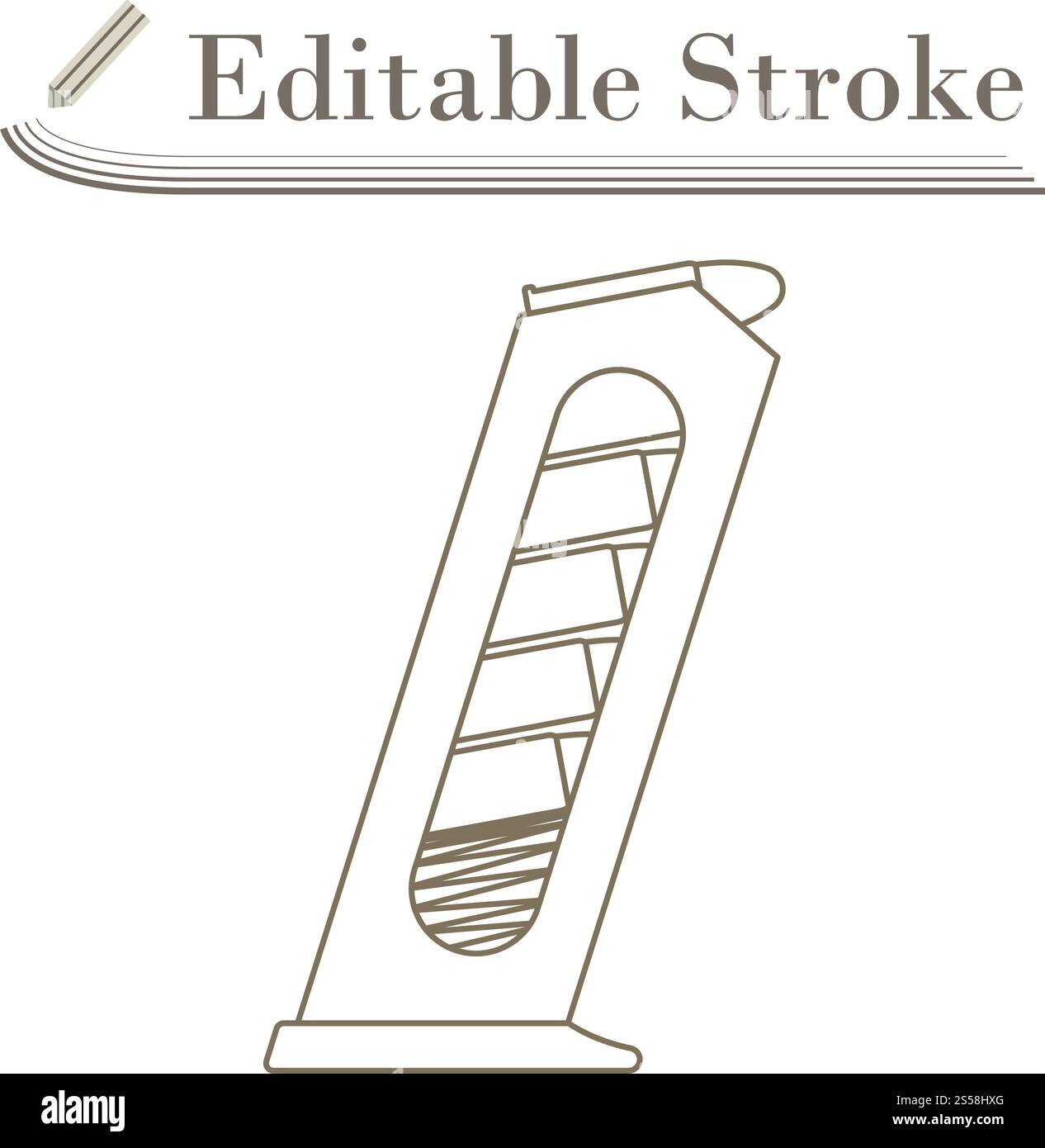 Gun Magazine Icon. Editable Stroke Simple Design. Vector Illustration ...