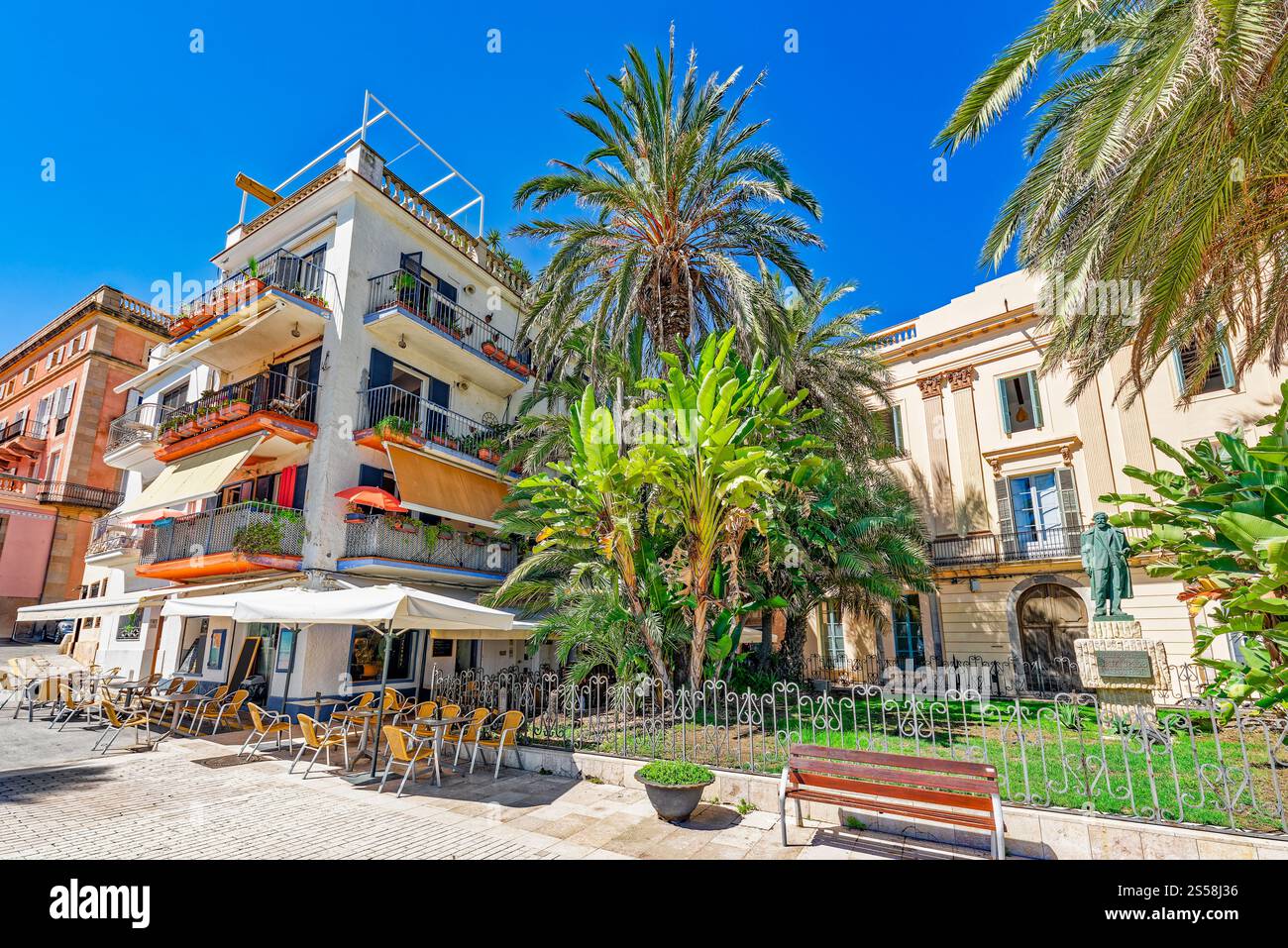 Seafront of Sitges,a beautiful town near Barcelona.Spain Stock Photo ...