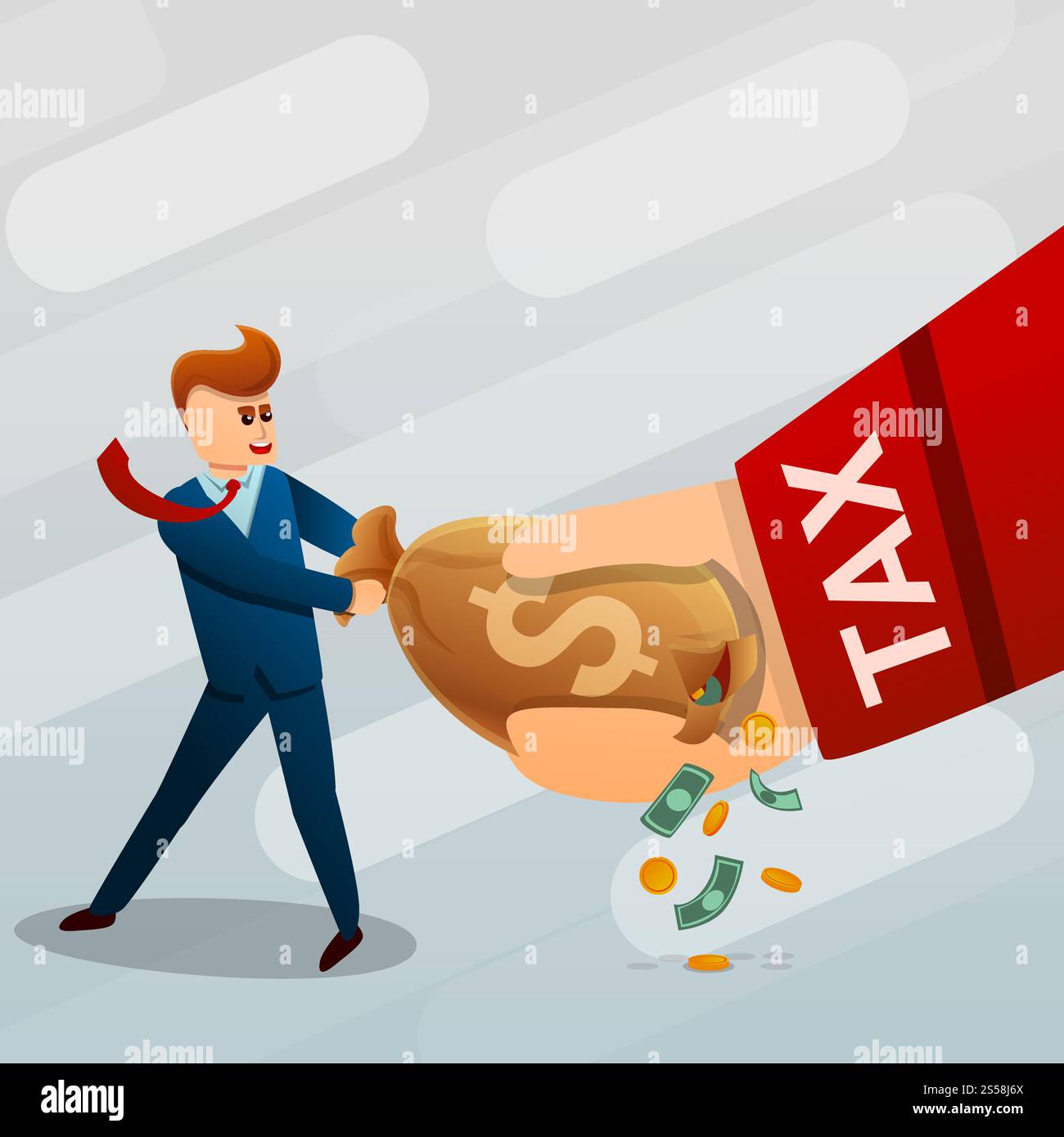 Tax concept background. Cartoon illustration of tax vector concept ...