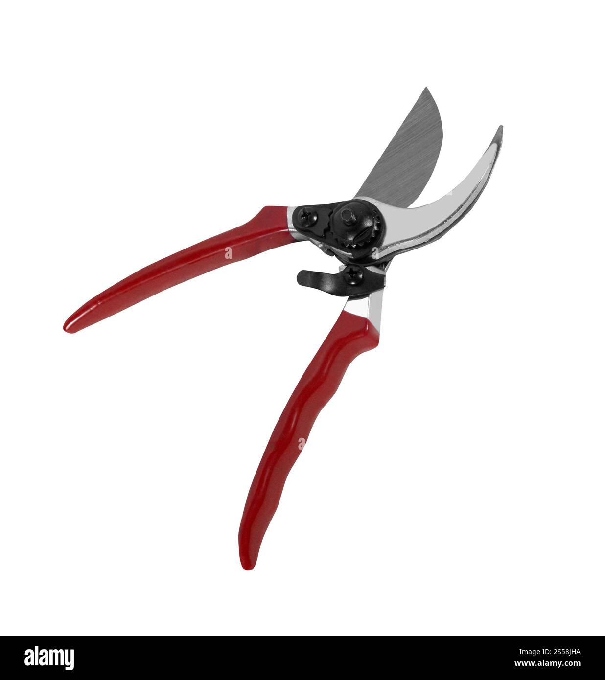 Gardening single pruner, isolated on white background. Gardening single ...