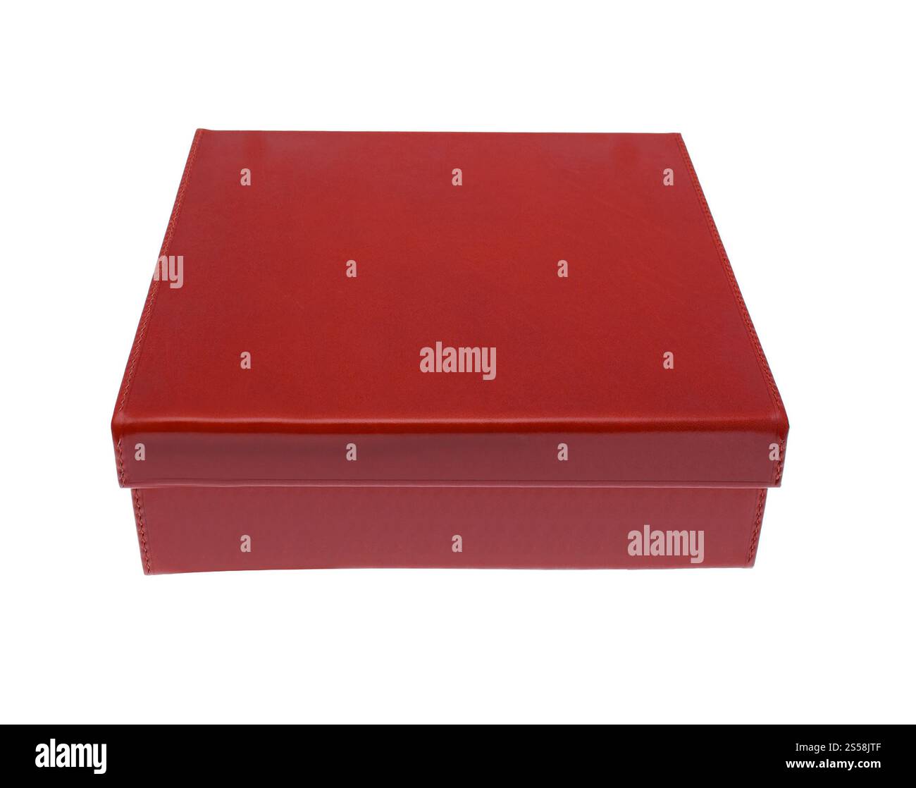 red leather box isolated on white background. red leather box Stock ...