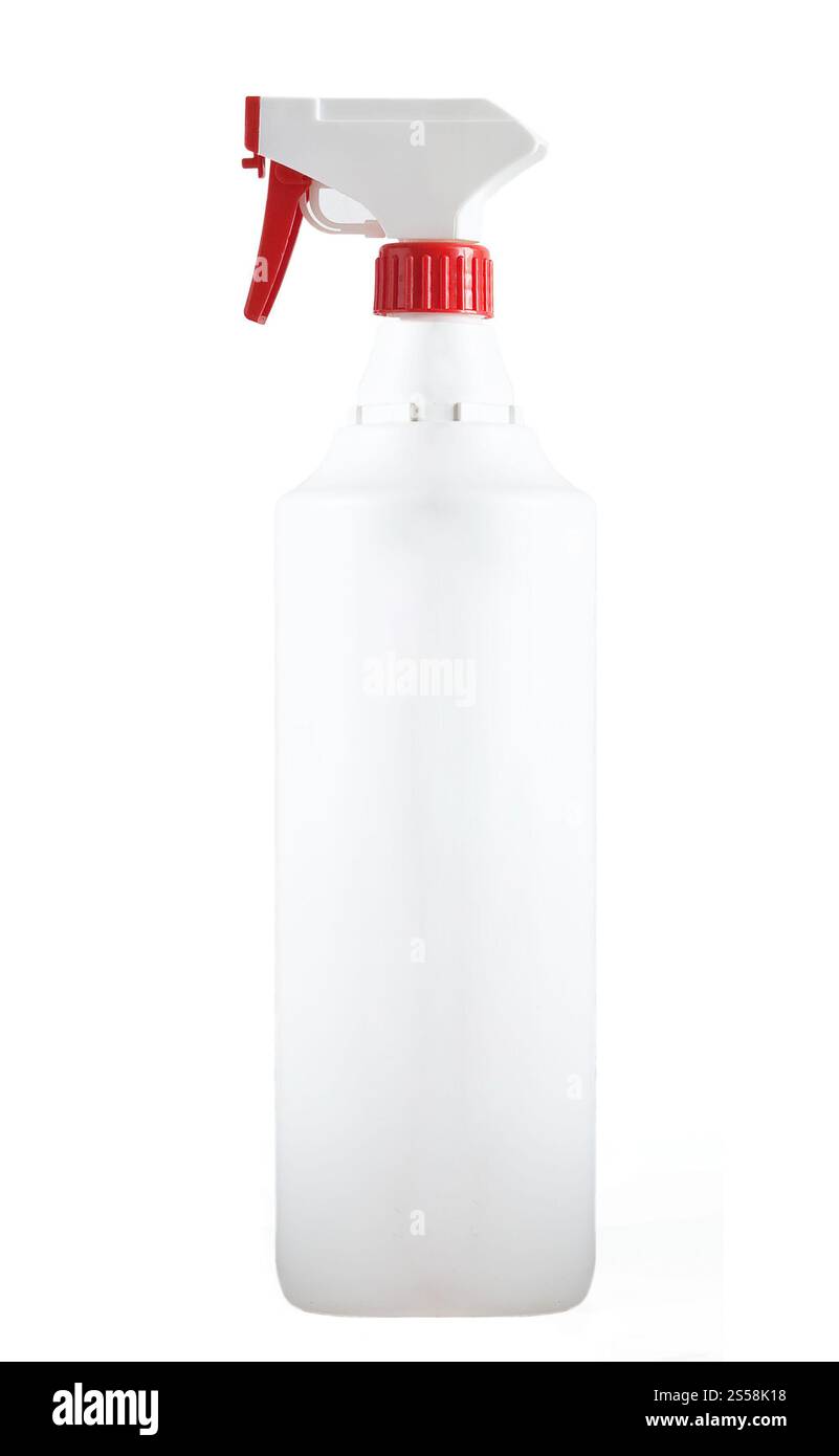 Colored plastic detergent bottle isolated on white background. plastic ...