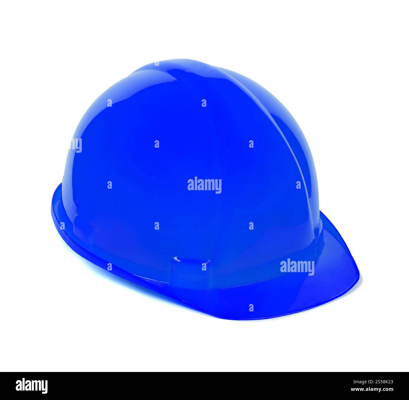 safety blue helmet for workers isolated on white background. Isolated ...