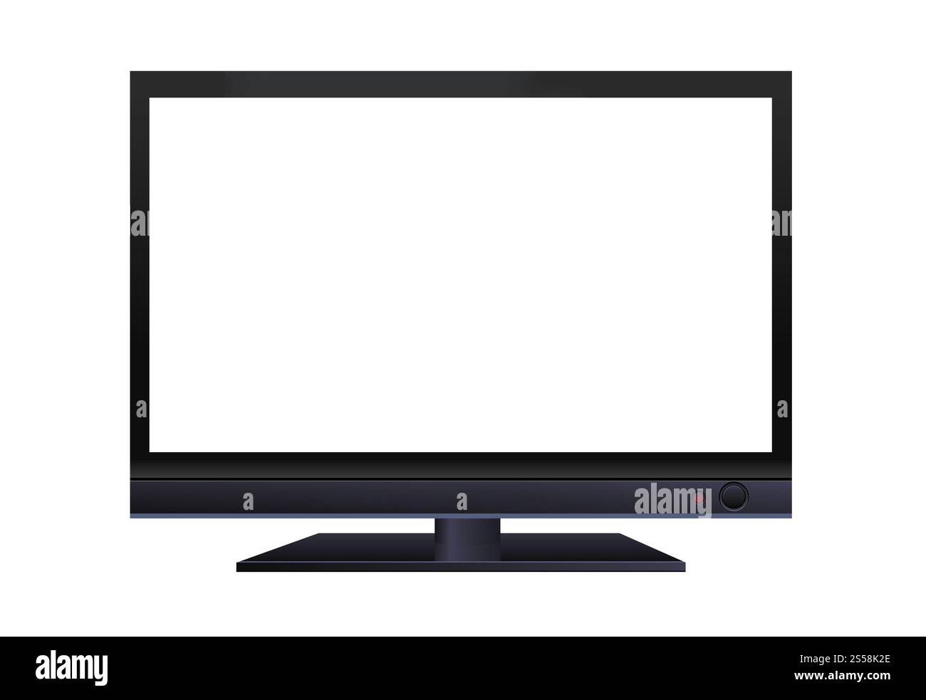 frontal view of widescreen lcd monitor isolated on white background ...