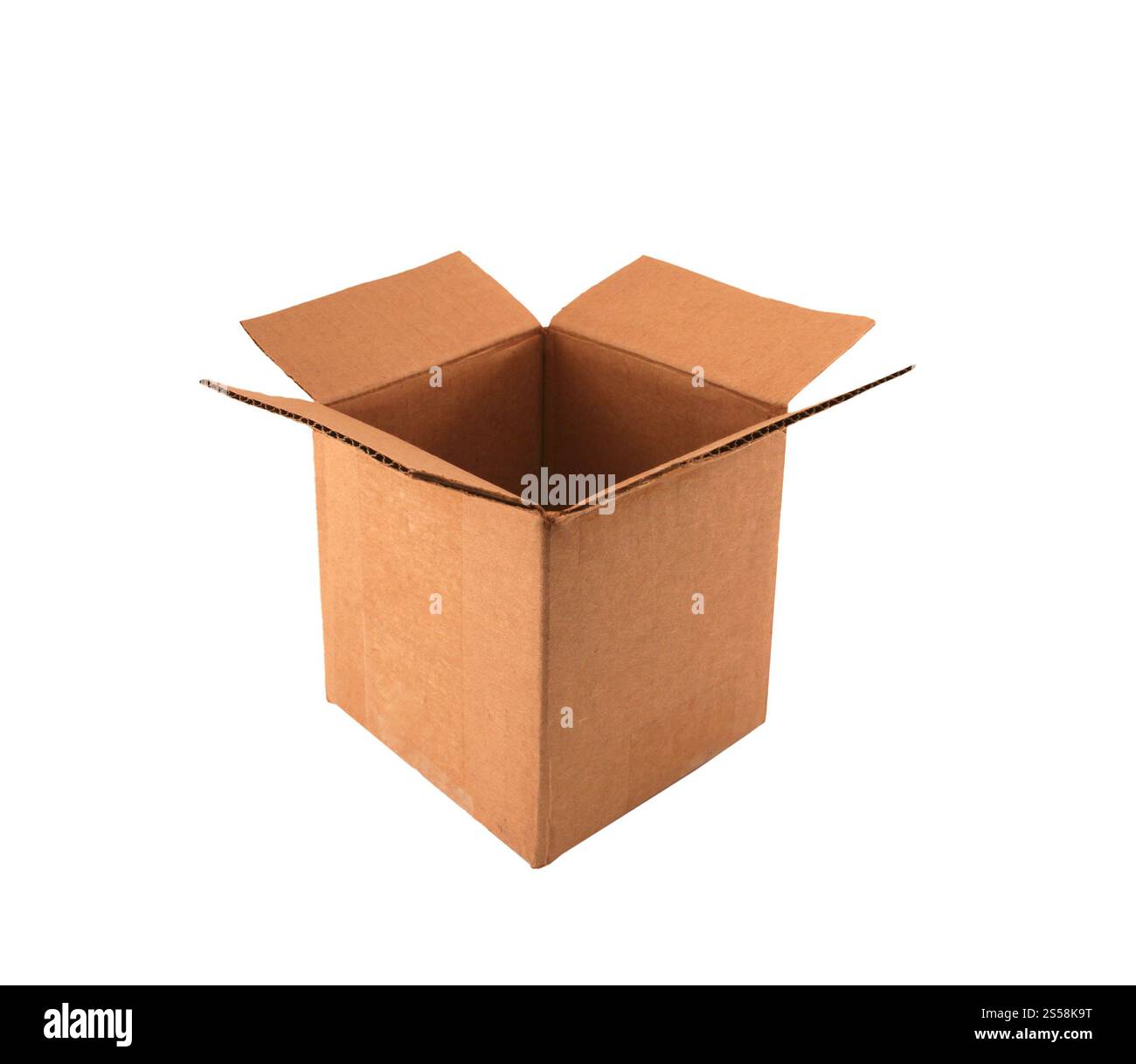 A Isolated Empty open cardboard box. Open box Stock Photo - Alamy