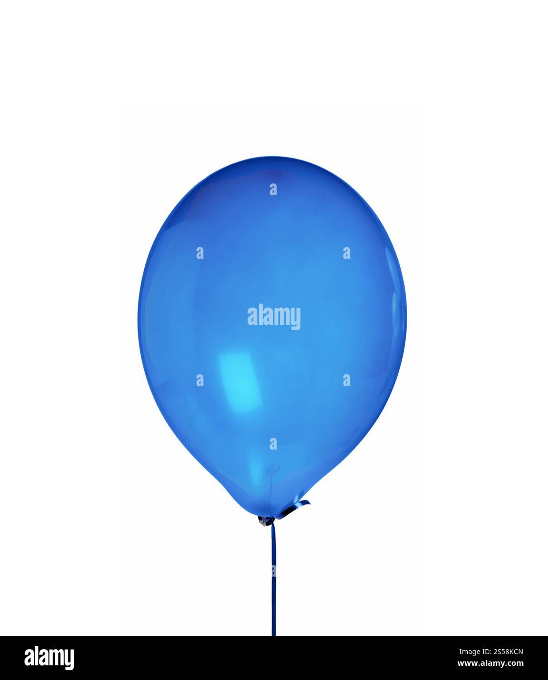 Blue balloon with string isolated on a white background. Blue balloon ...