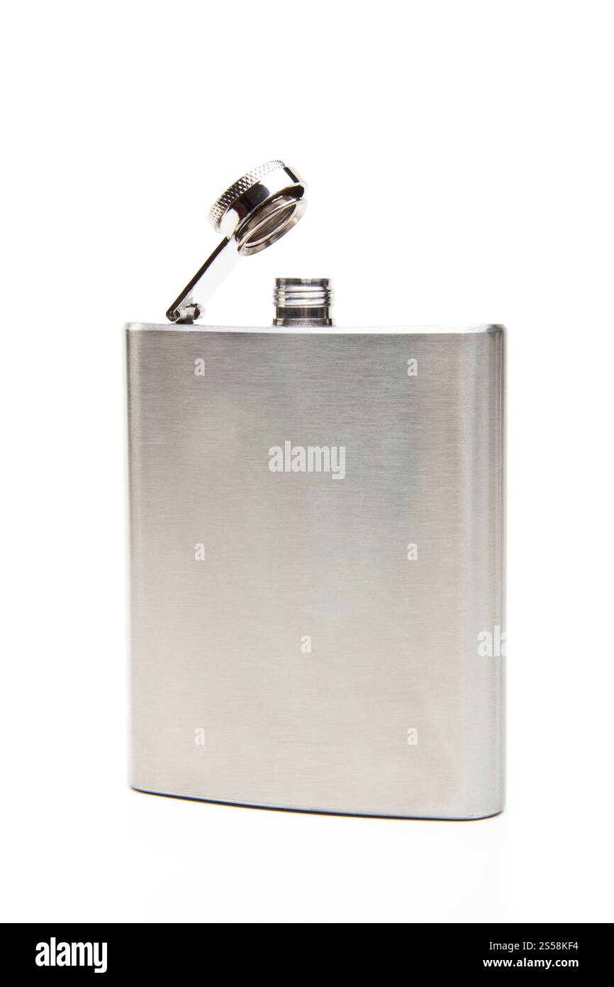 Whiskey flask isolated on white background. Whiskey flask Stock Photo ...
