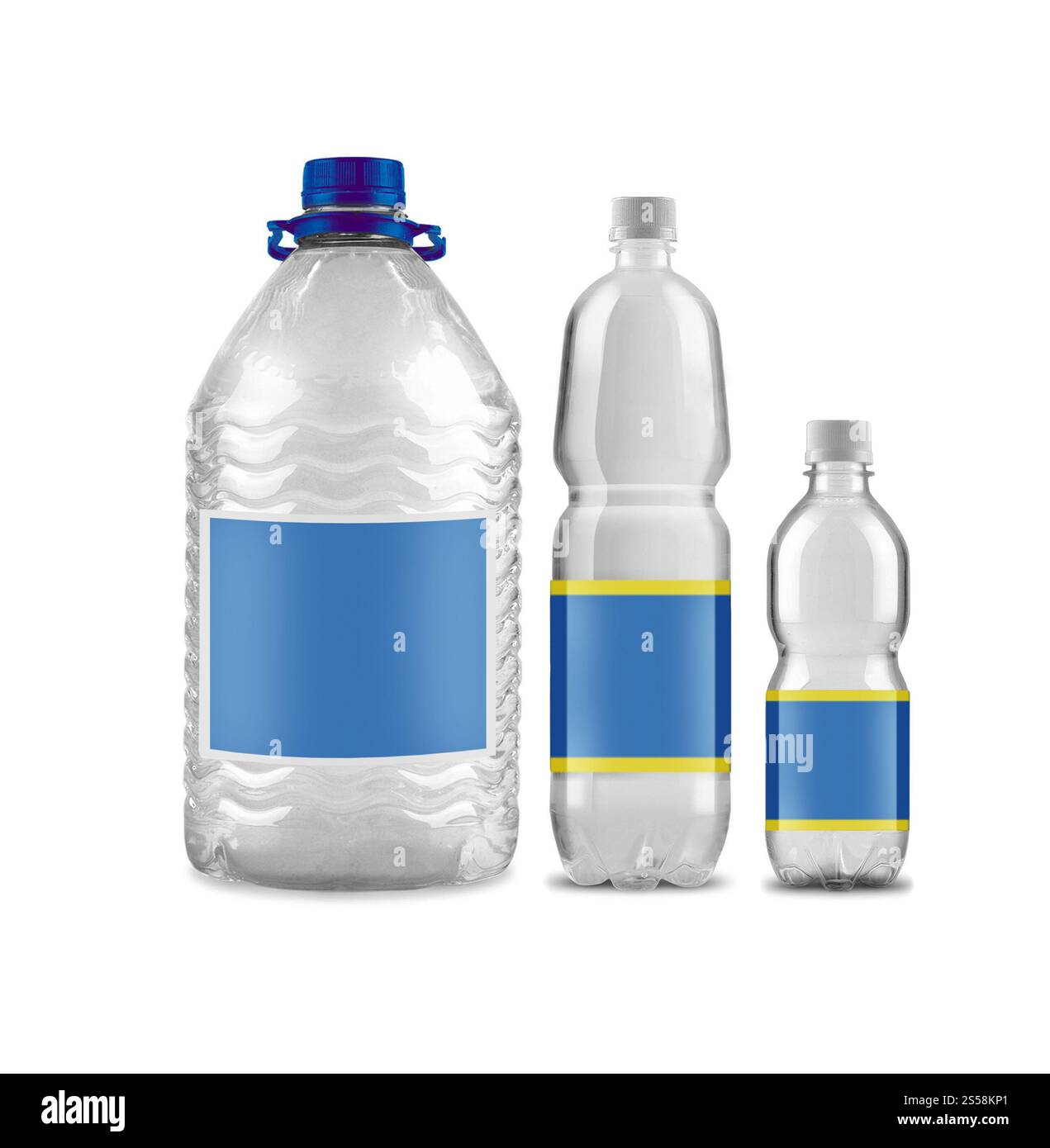 Bottled water in 5 sizes isolated. Bottled water Stock Photo - Alamy
