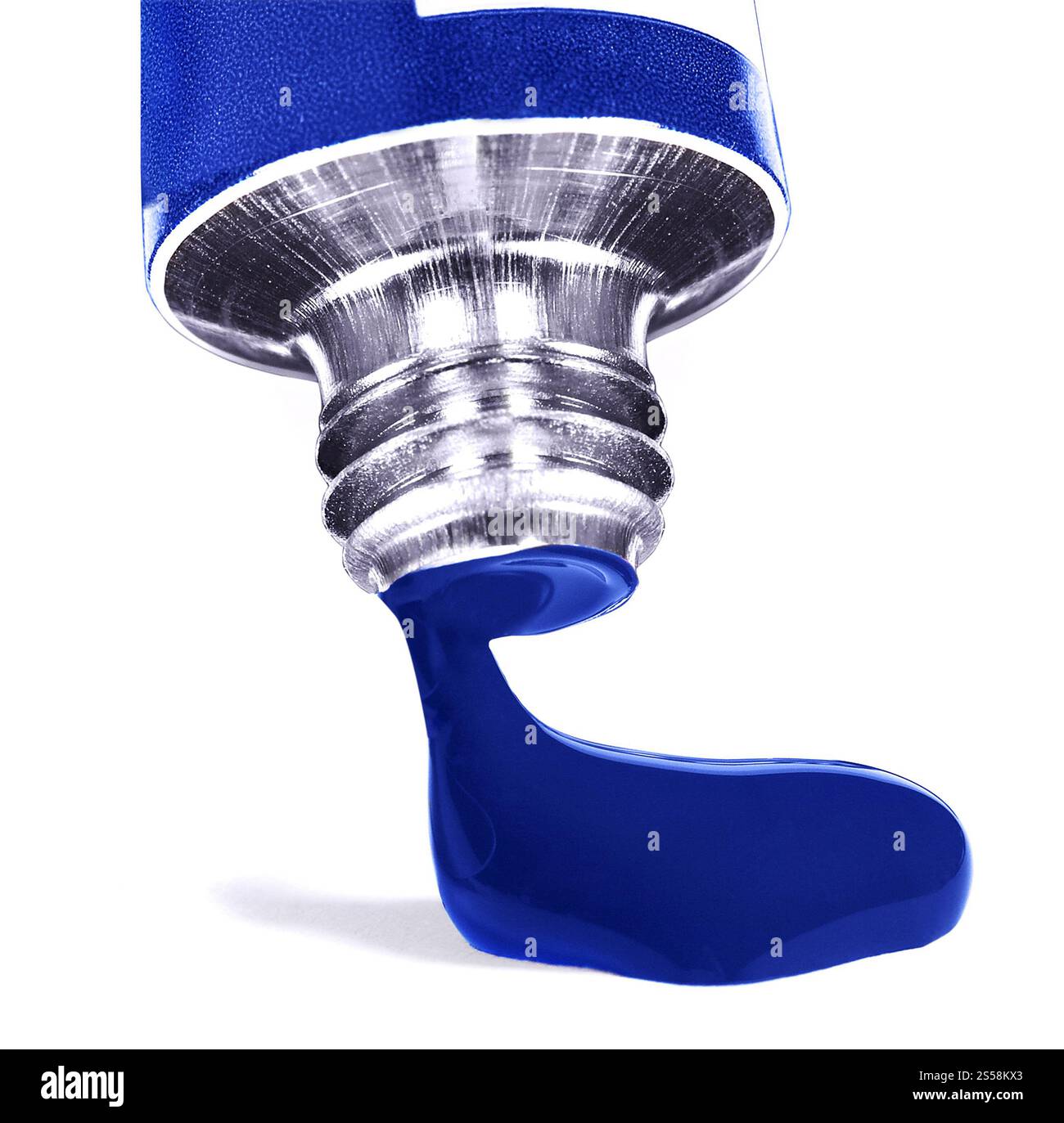blue paint tube isolated on white background Stock Photo - Alamy