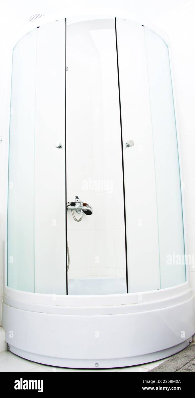 nice modern glass shower cabin. shower cabin Stock Photo - Alamy