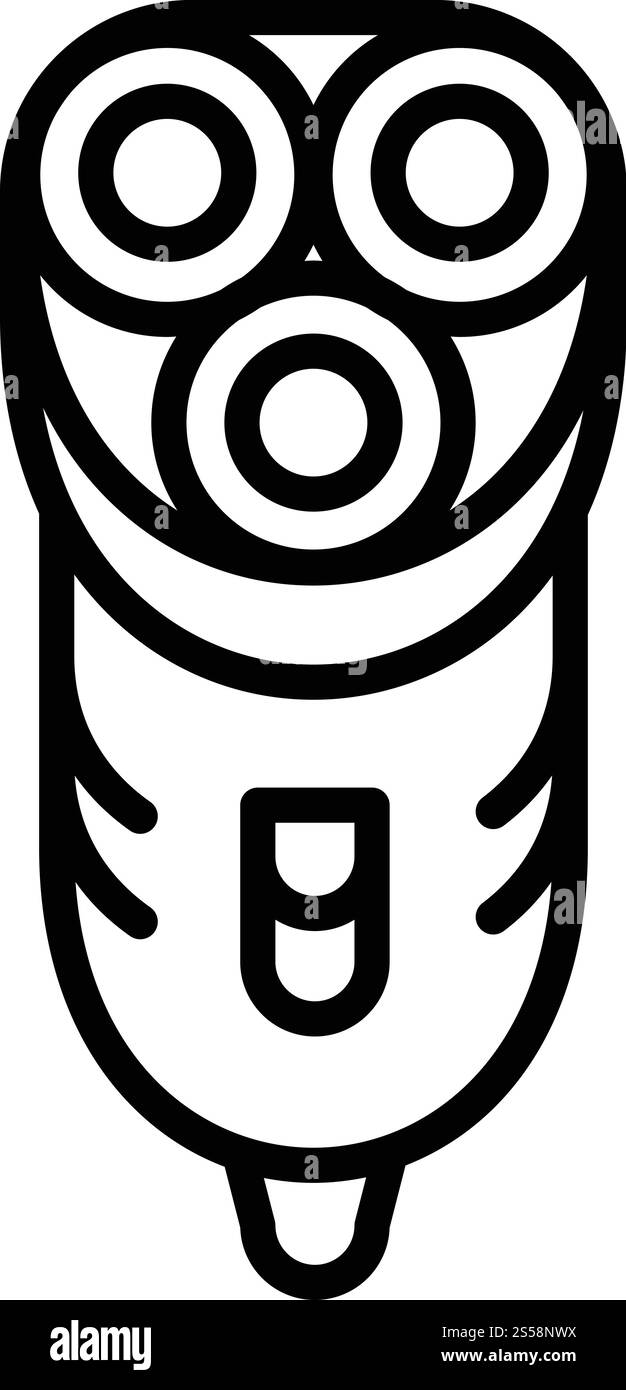 Triple head shaver icon. Outline triple head shaver vector icon for web ...