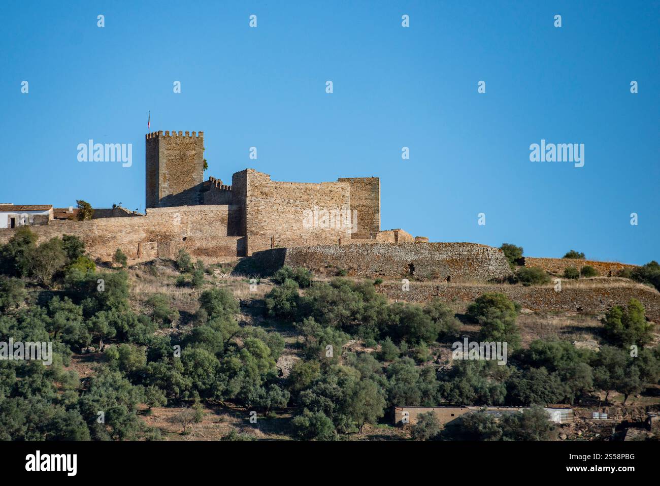 the Castelo at the Village of Monsaraz on the Lago do Alqueva of the ...