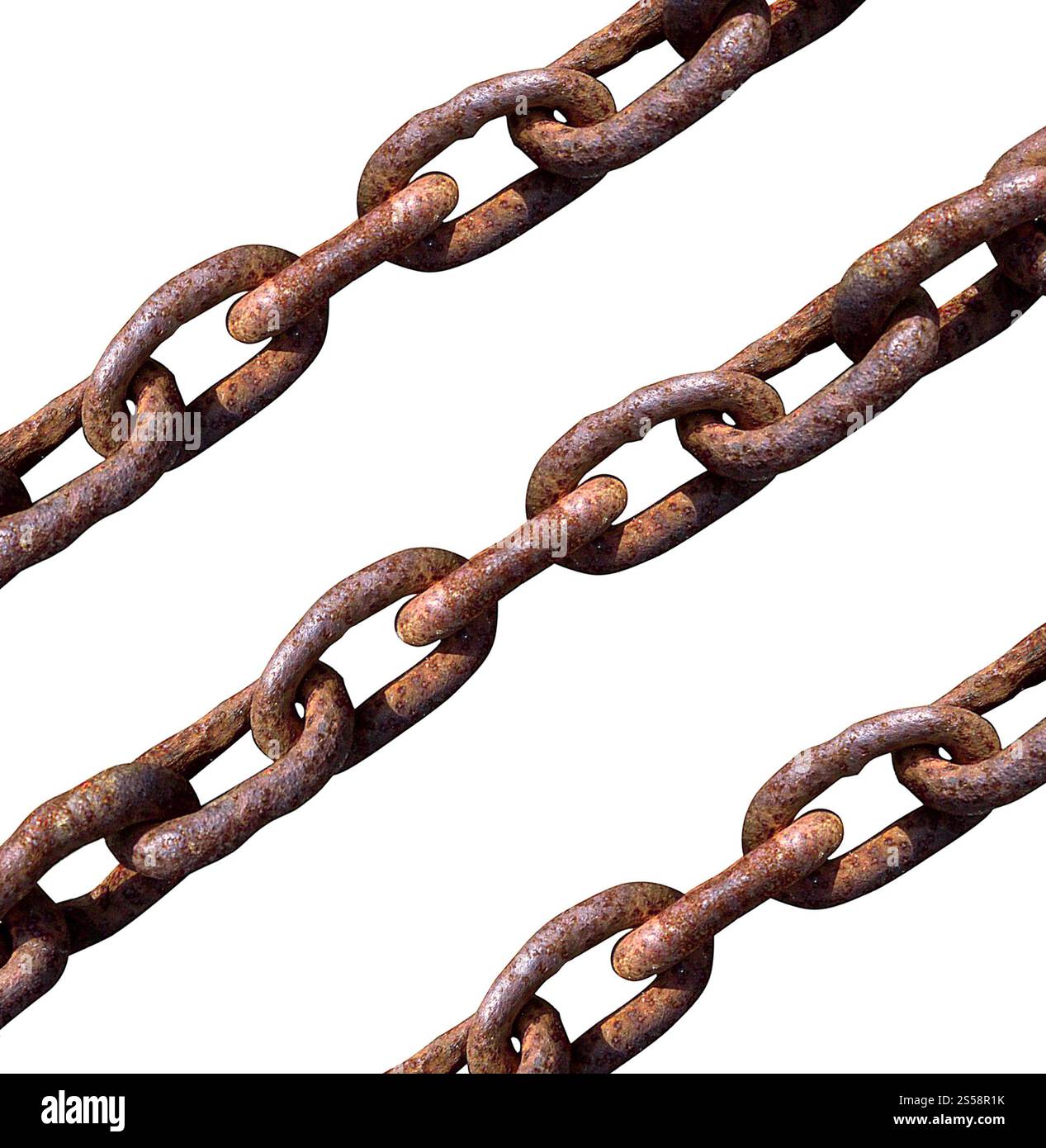 Old chains macro isolated on white background Stock Photo - Alamy