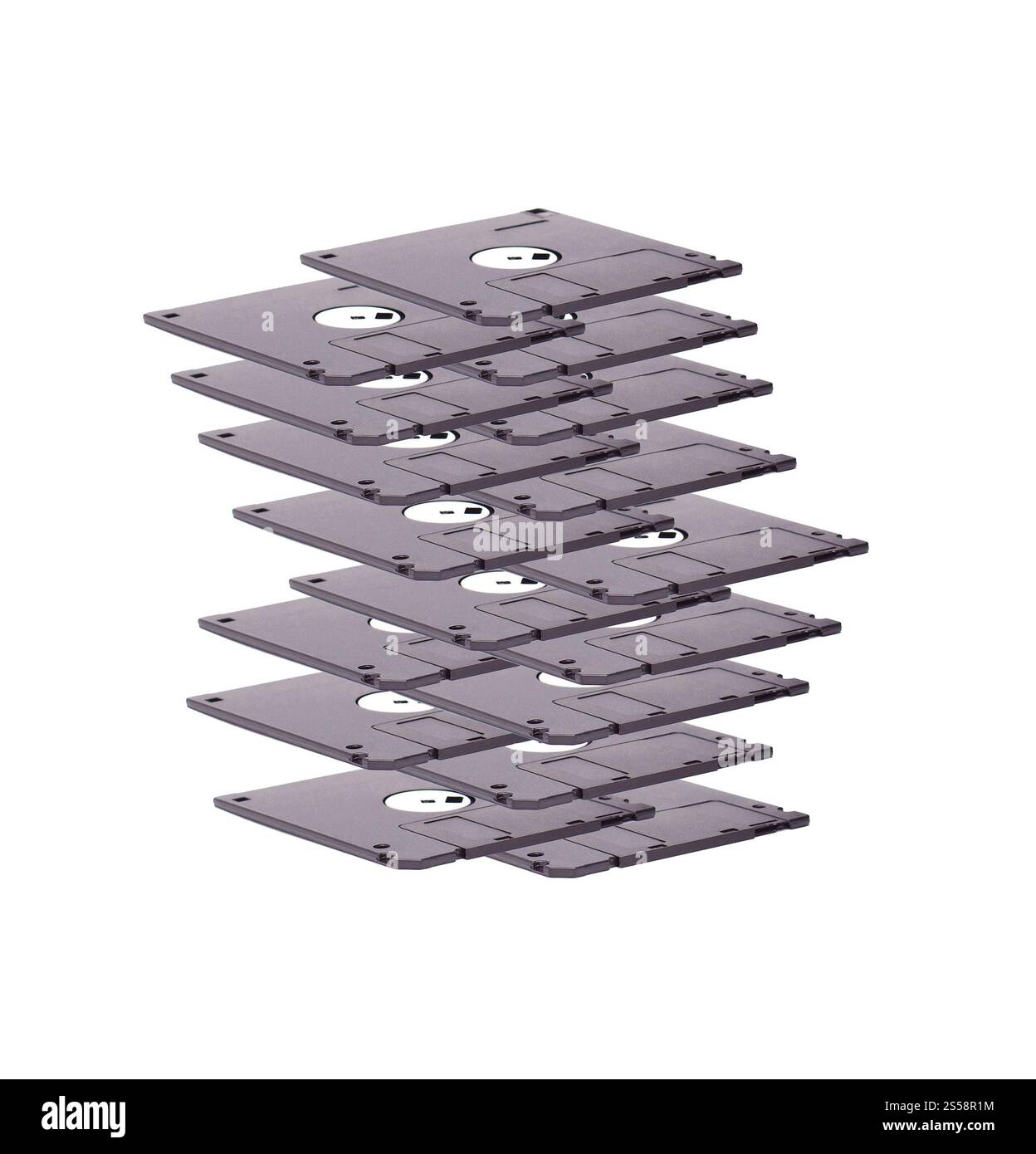 Stacks of floppy disks isolated on white background Stock Photo - Alamy