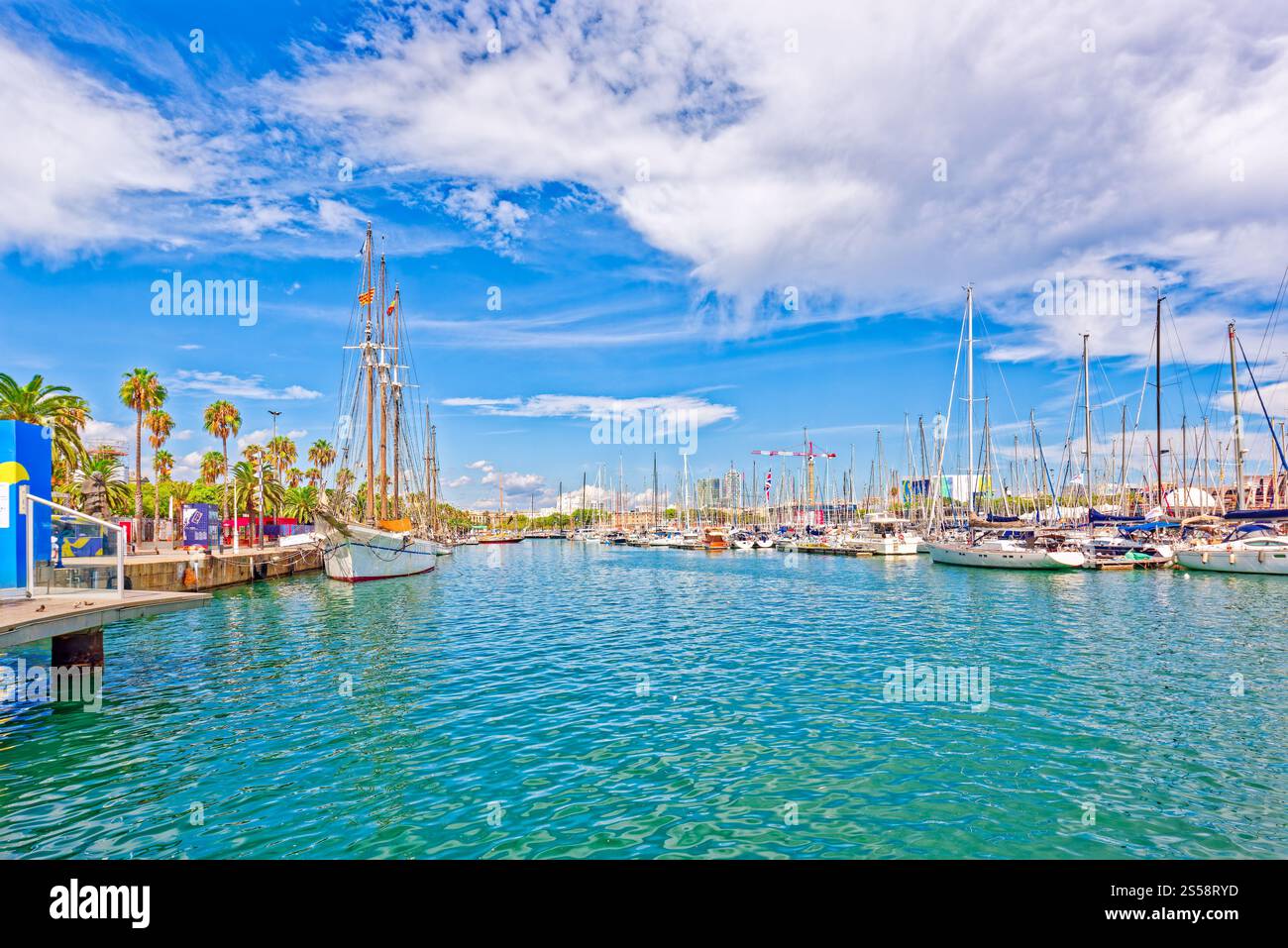 Barcelona. Seaport and Yacht parking at the pier. Spain Stock Photo - Alamy