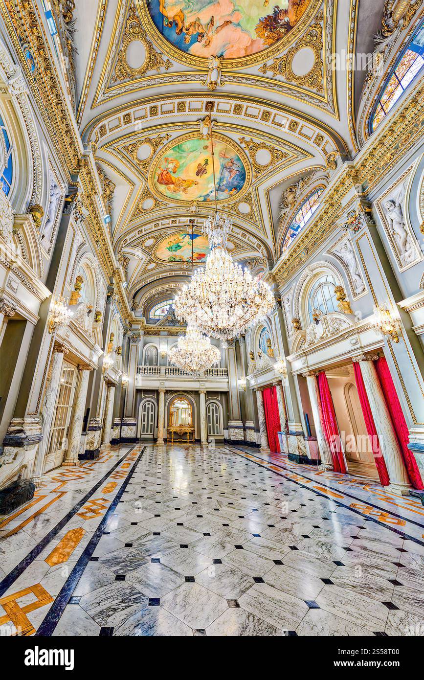Indoor view Valencia City Hall on City Hall Square. Spain Stock Photo ...