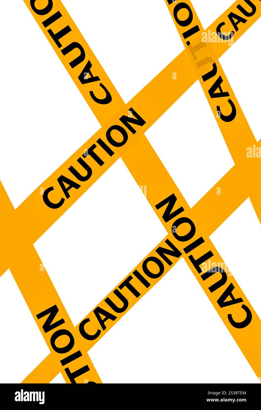 3d illustration of warning ribbons. illustration of warning ribbons ...