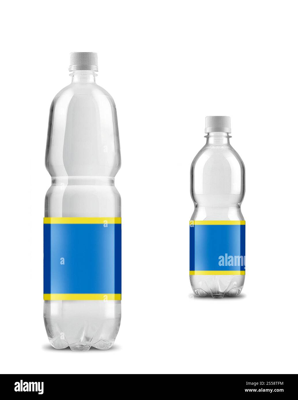 big with small bottled water isolated on white background. big with ...