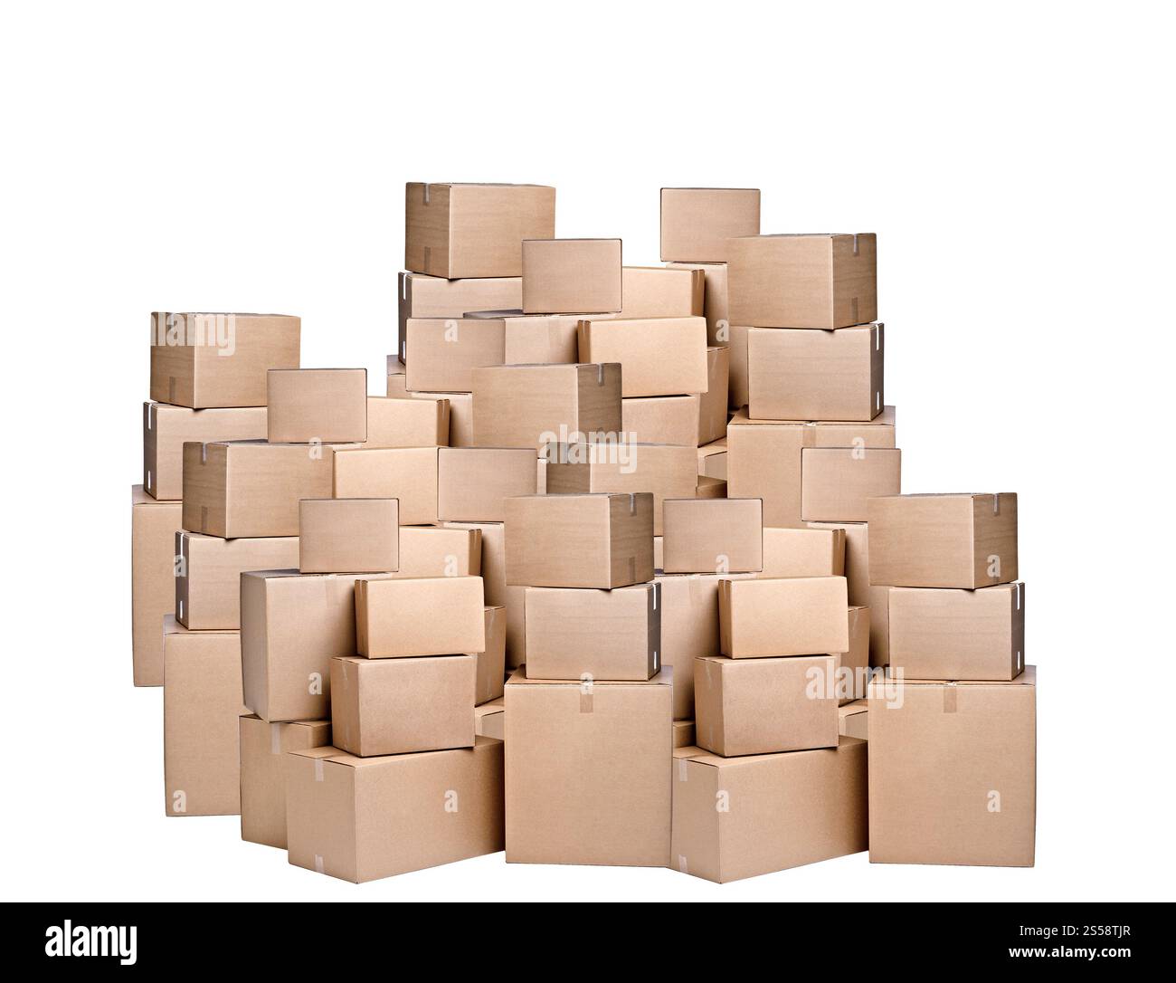 different cardboard boxes on white. different cardboard boxes Stock ...