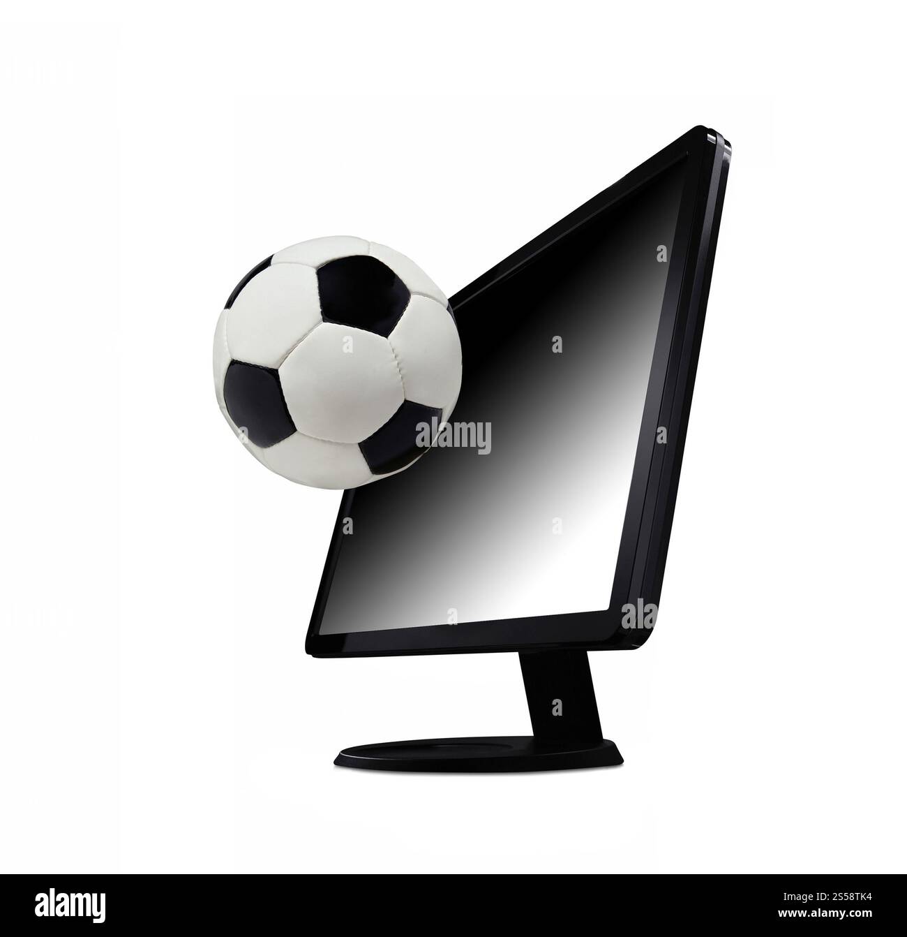 Basketball With Football Computer On A White Background Stock Photo Alamy
