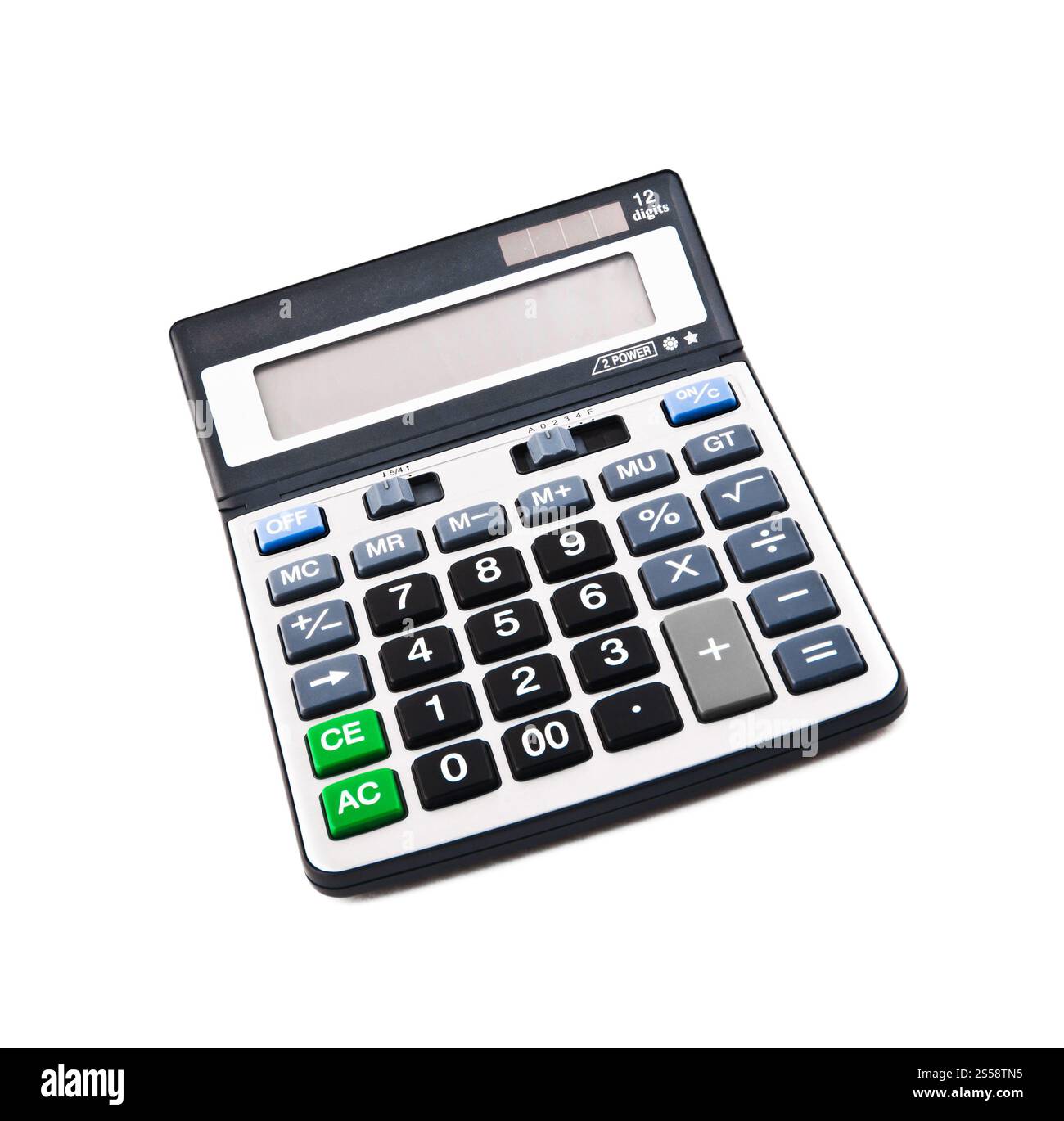 A grey calculator isolated on white background. calculator isolated ...