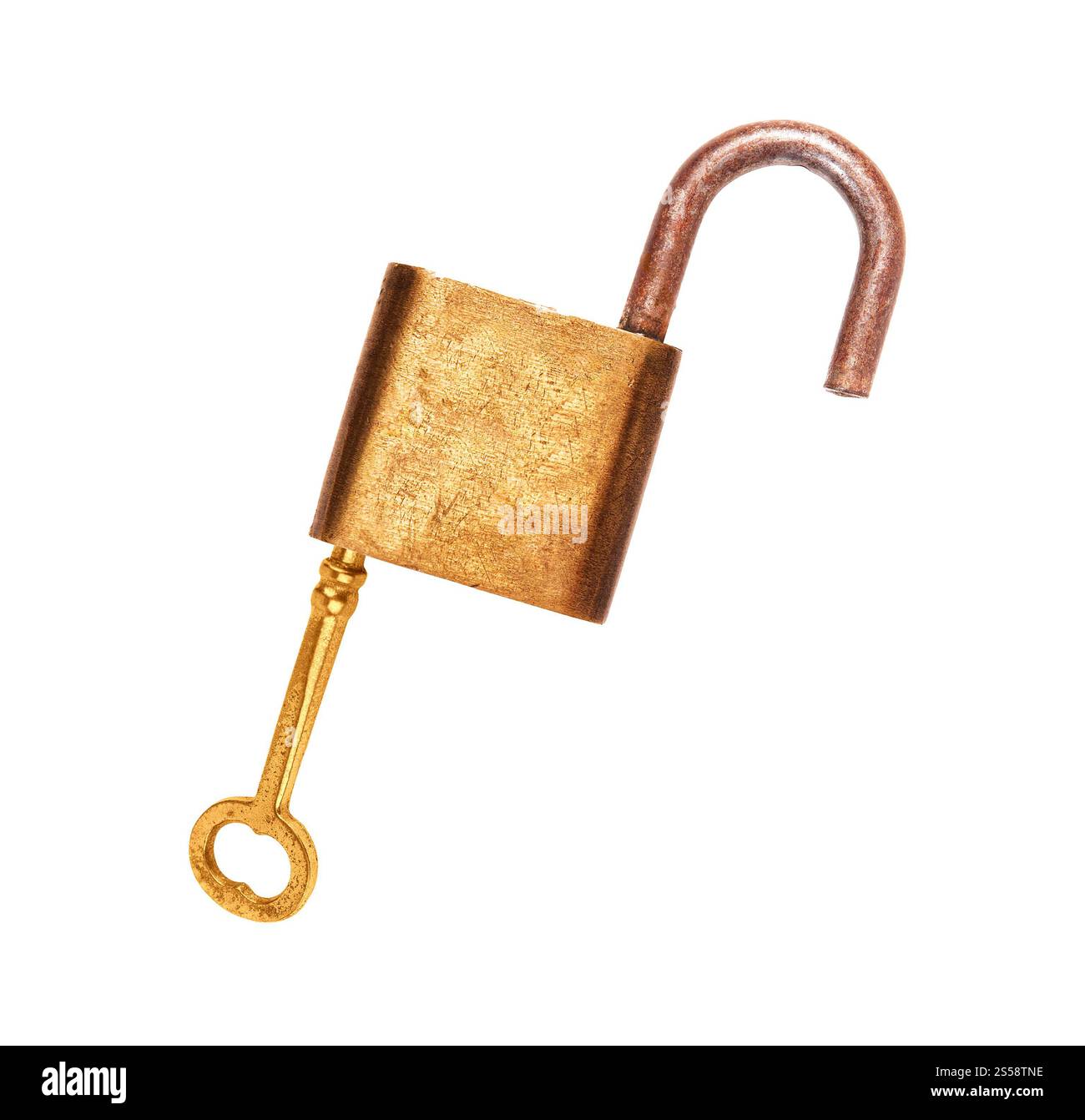 Lock and key isolated on white background. Key with lock isolated Stock ...