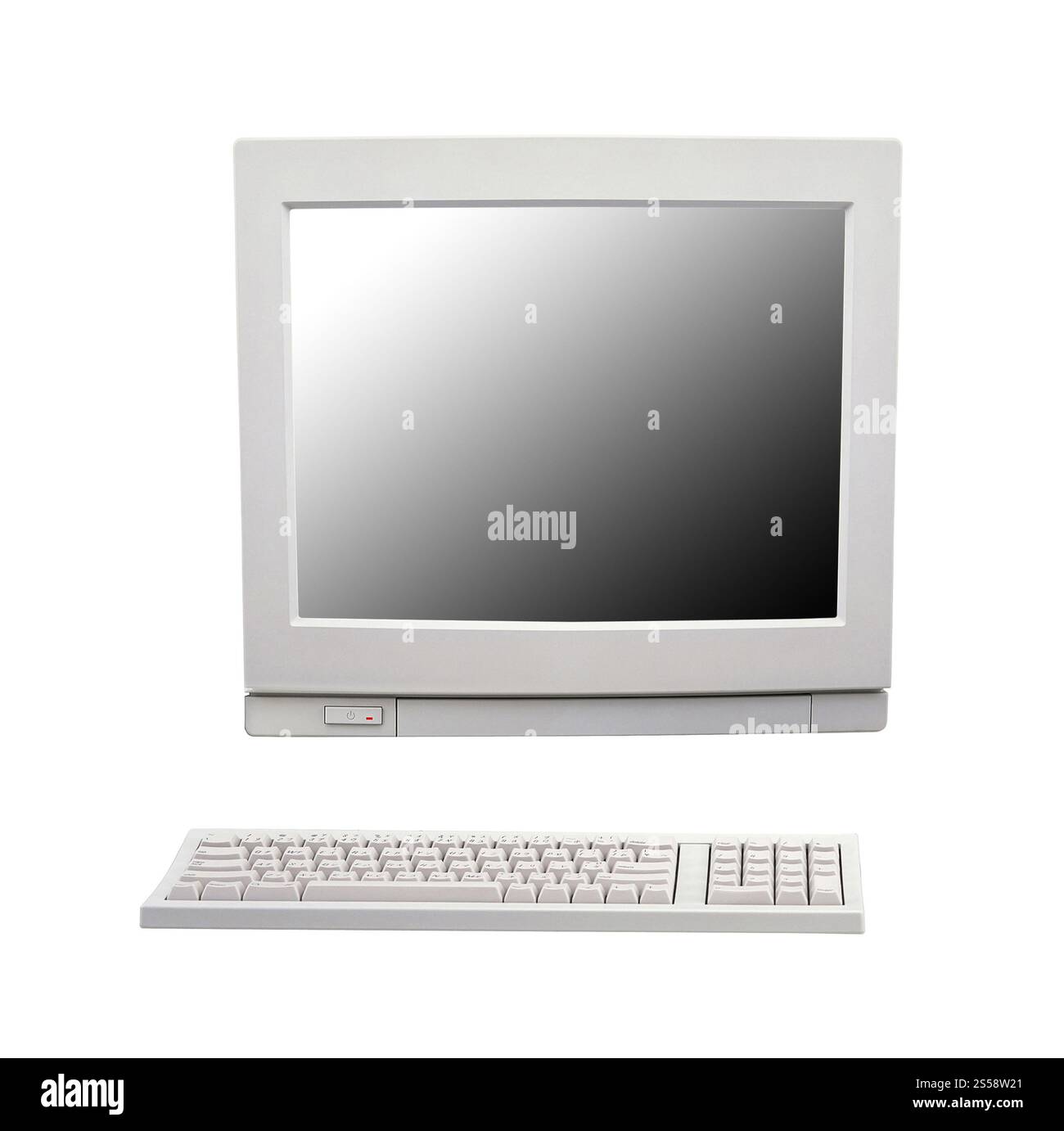 Desktop Computer close up shot. Vintage desktop computer isolated on ...