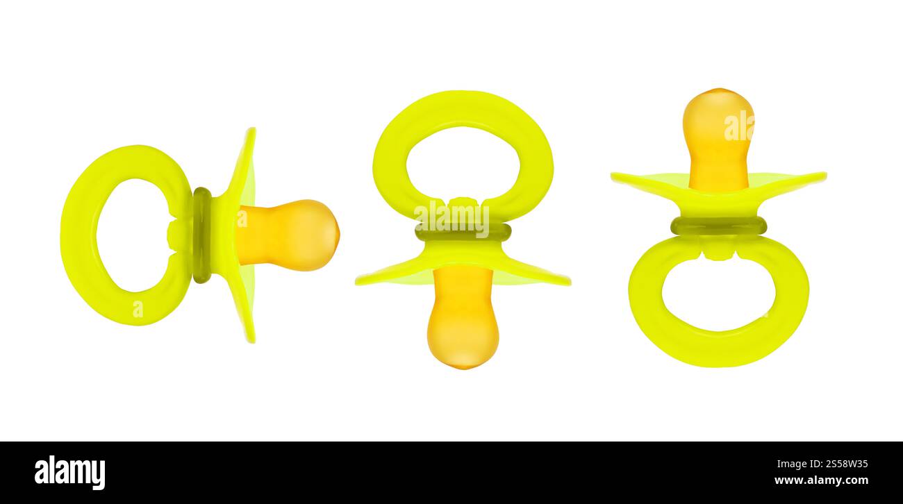 Green babys dummy isolated on white background. Green babys dummy ...