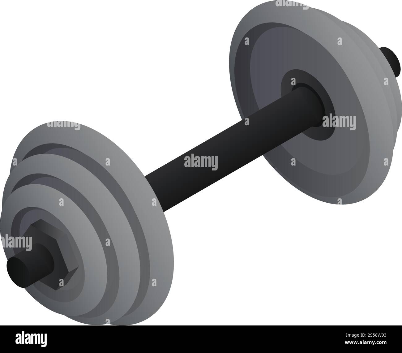 Gym dumbbell icon. Isometric of gym dumbbell vector icon for web design isolated on white ...