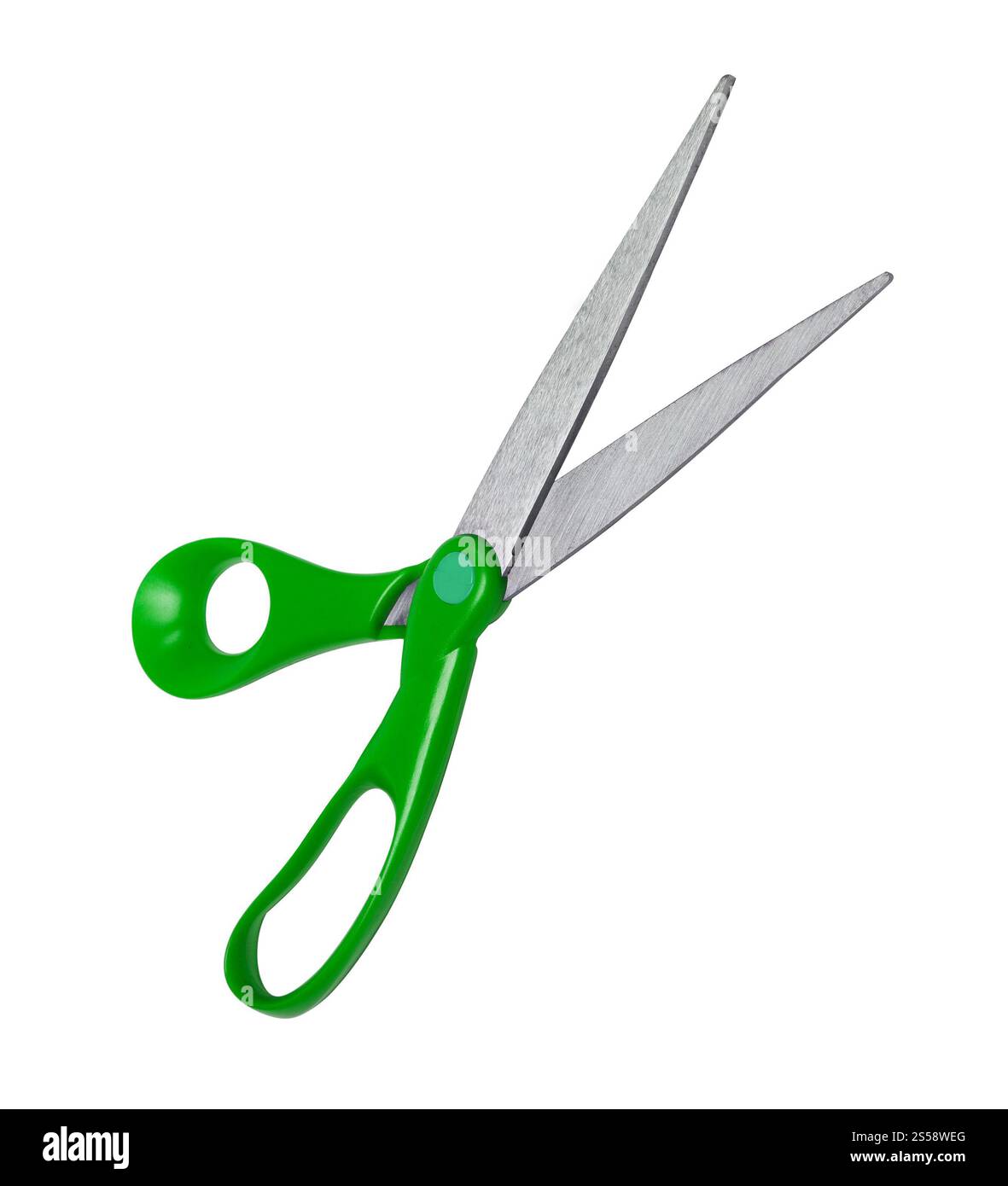 Green scissors isolated on white background. Green scissors Stock Photo ...