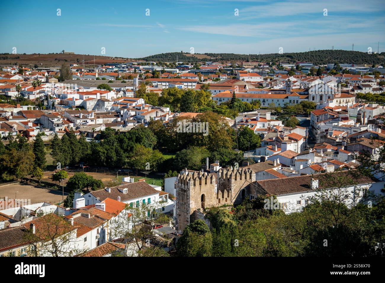 the view from the Castelo of the old Town of Estremoz in Estremoz in ...