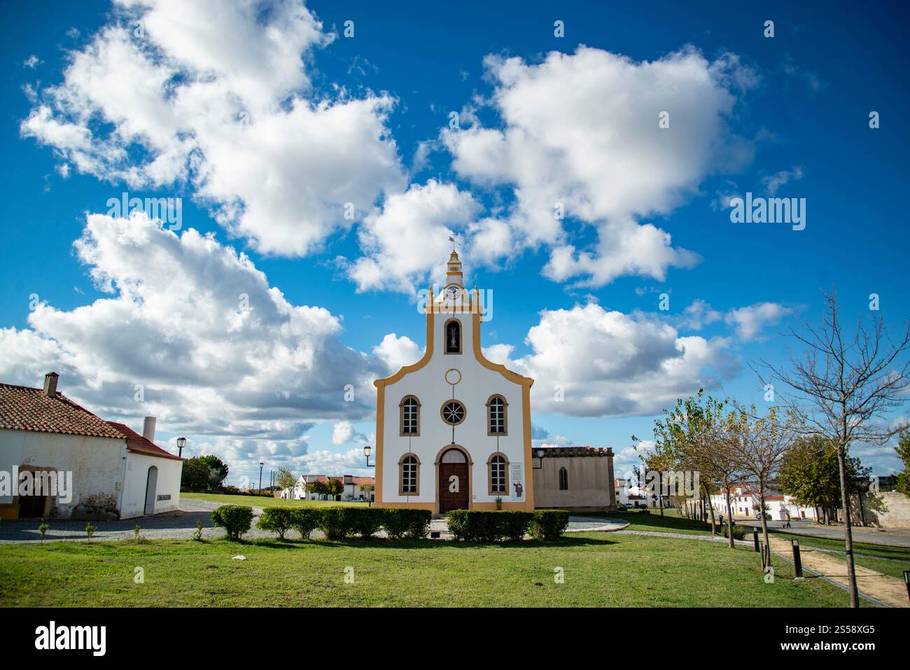the Church and Igreja Paroquial or Nossa Senhora des Neves in the old ...