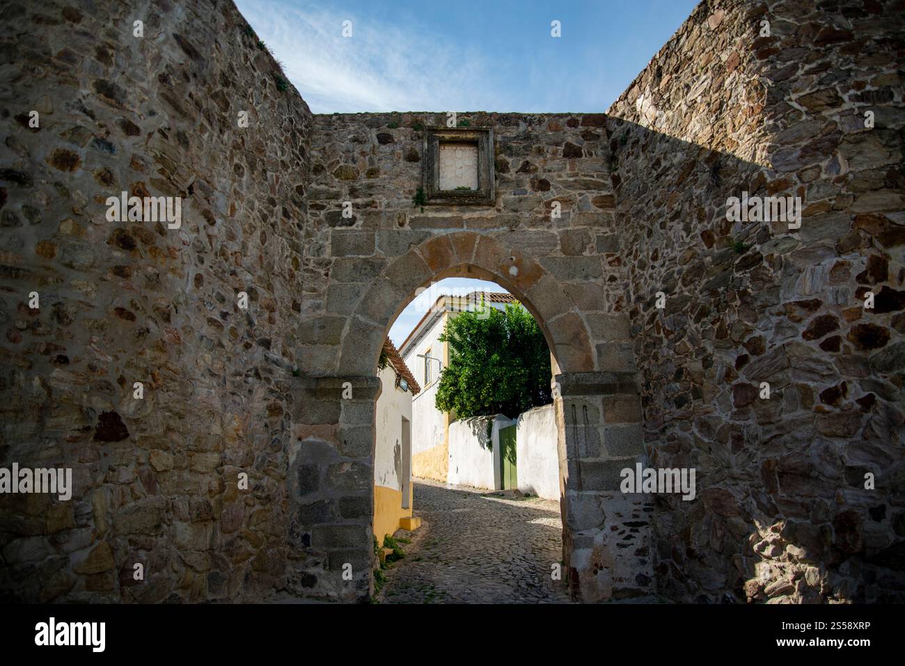 a Gate at the Castelo de Redondo in the Town of Redondo in Alentejo in ...