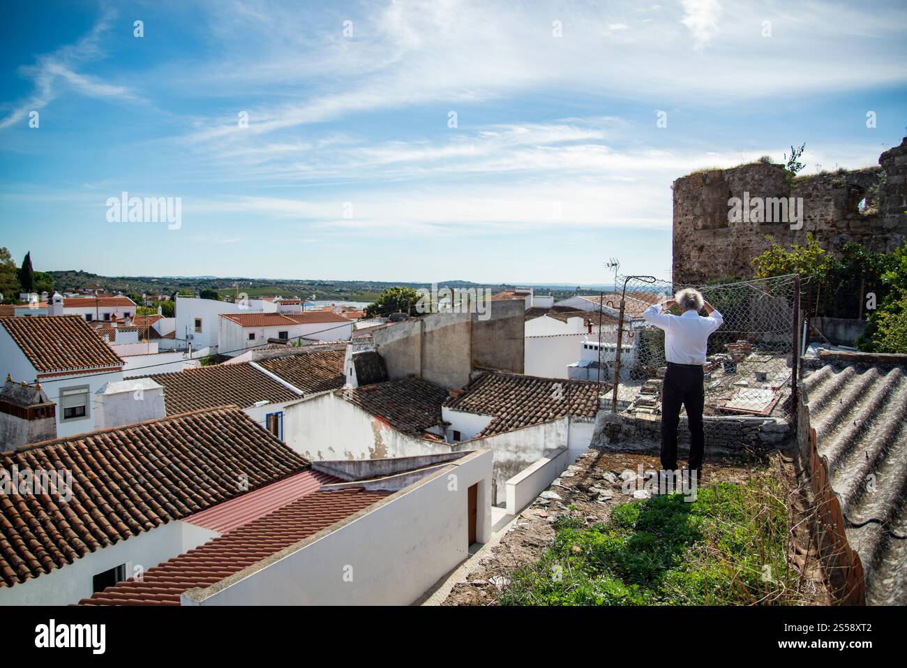 the old town in the Village of Redondo in Alentejo in Portugal ...