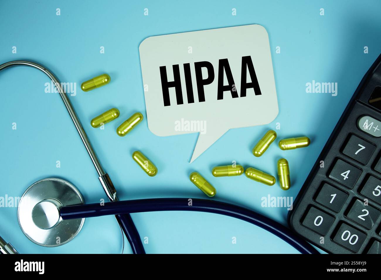 HIPAA, Health Insurance Portability and Accountability text with ...