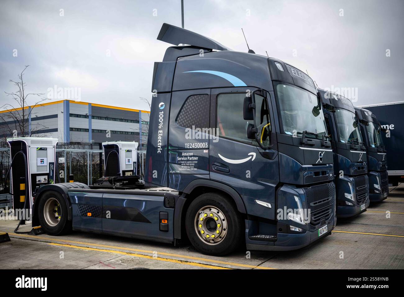 EDITORIAL USE ONLY Electric Heavy Goods Vehicles (eHGV) at Amazon's ...