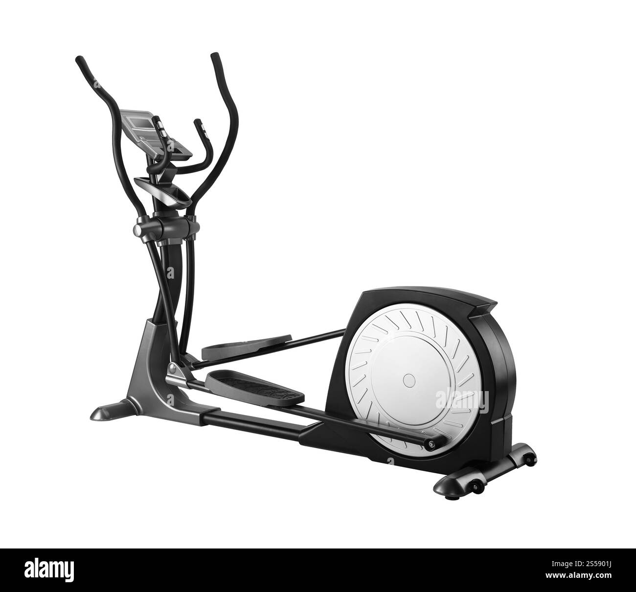 Elliptical gym machine over white background. Elliptical gym machine ...