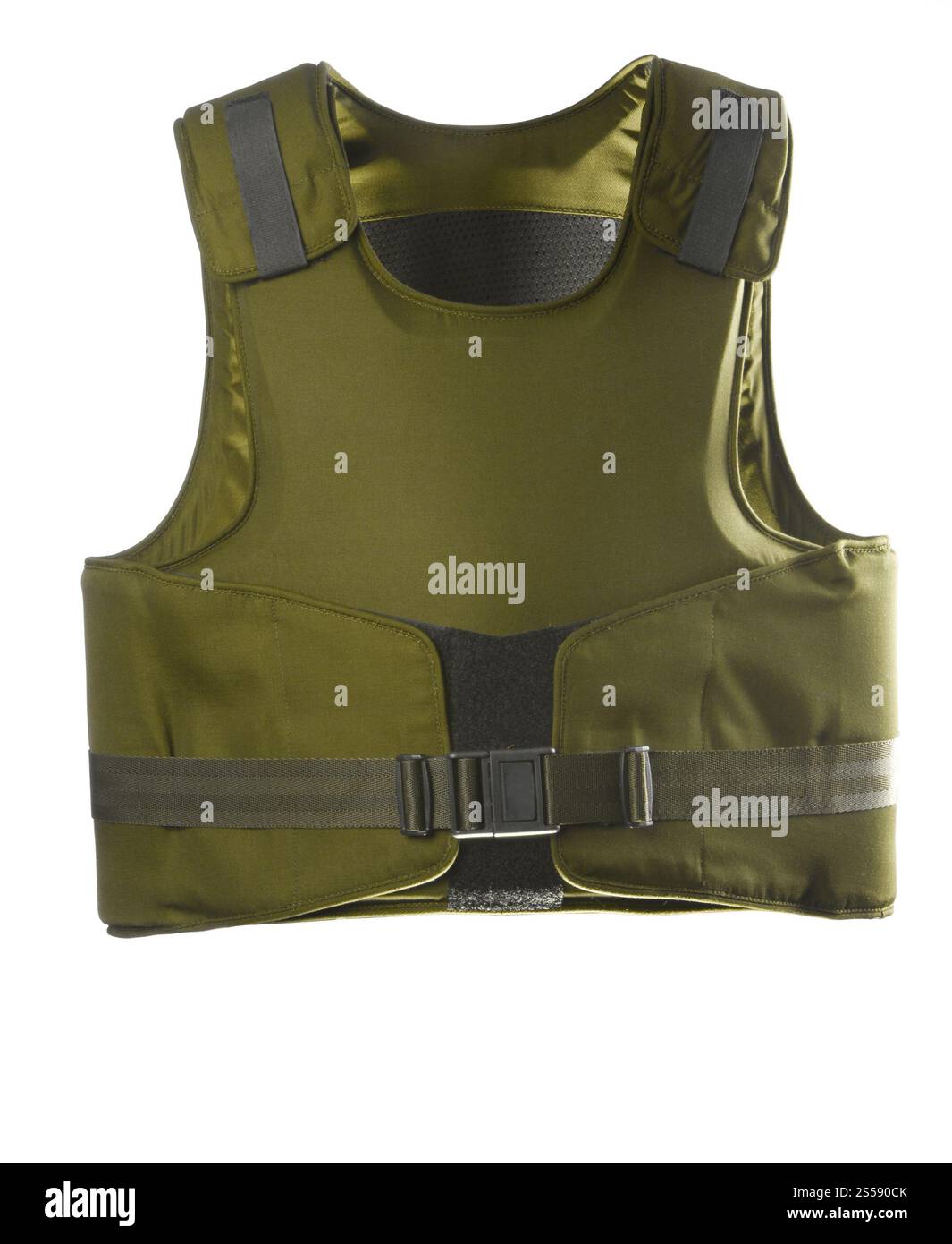 Green Bulletproof vest isolated on white background. Green Bulletproof ...