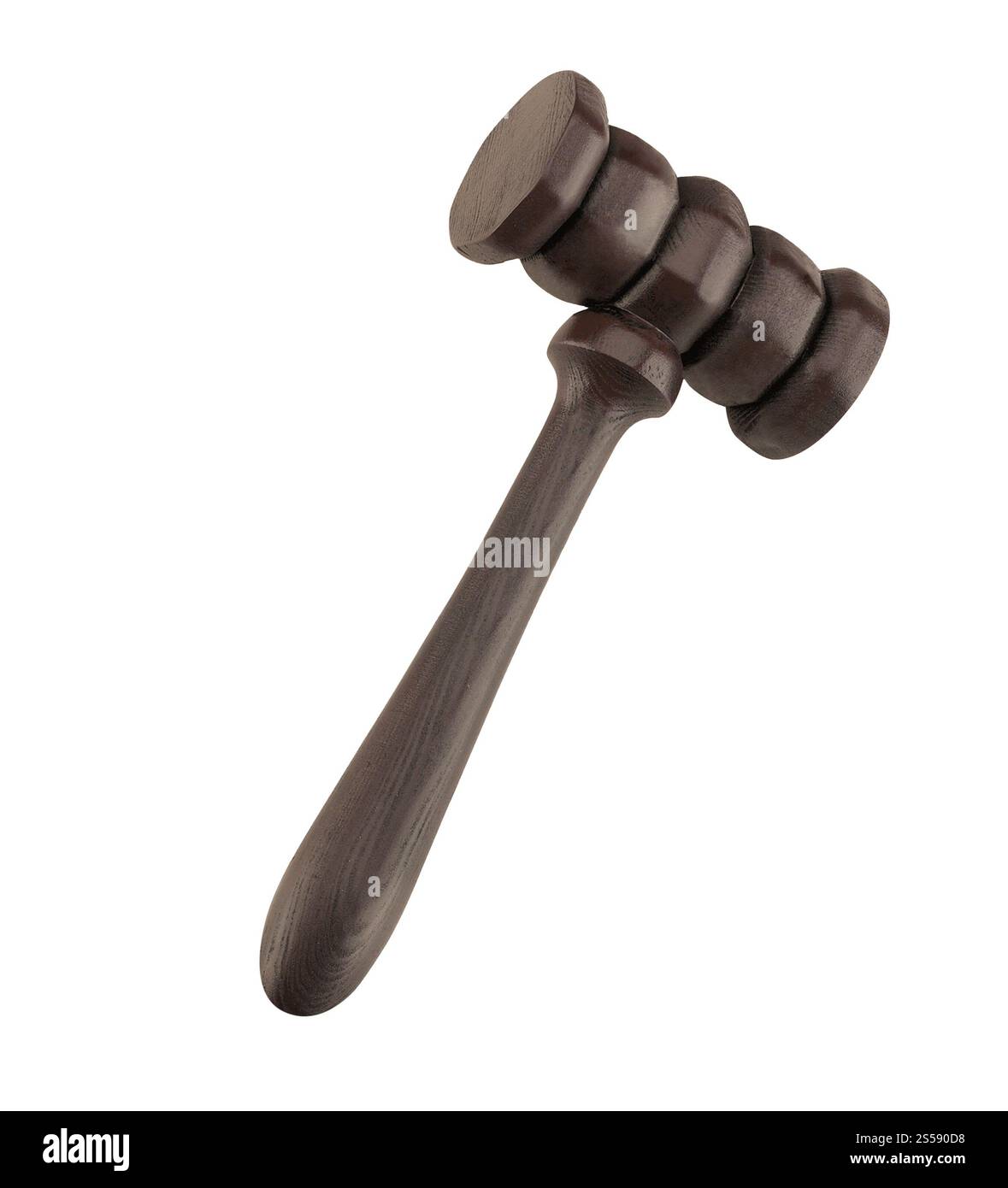 Wooden justice gavel and block with brass isolated on white background ...