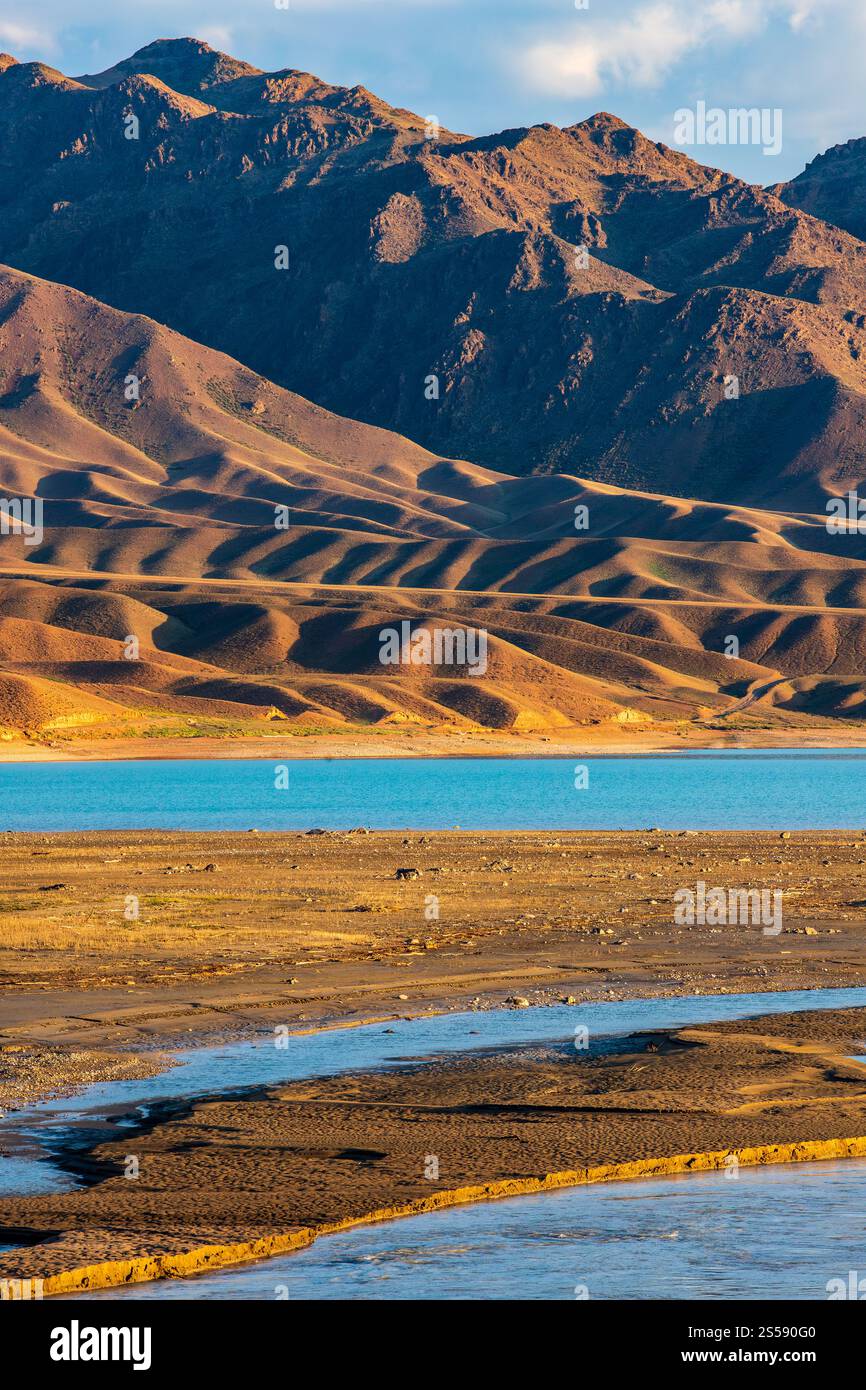 Vertical scenic landscape of central asia with amazing combination of ...