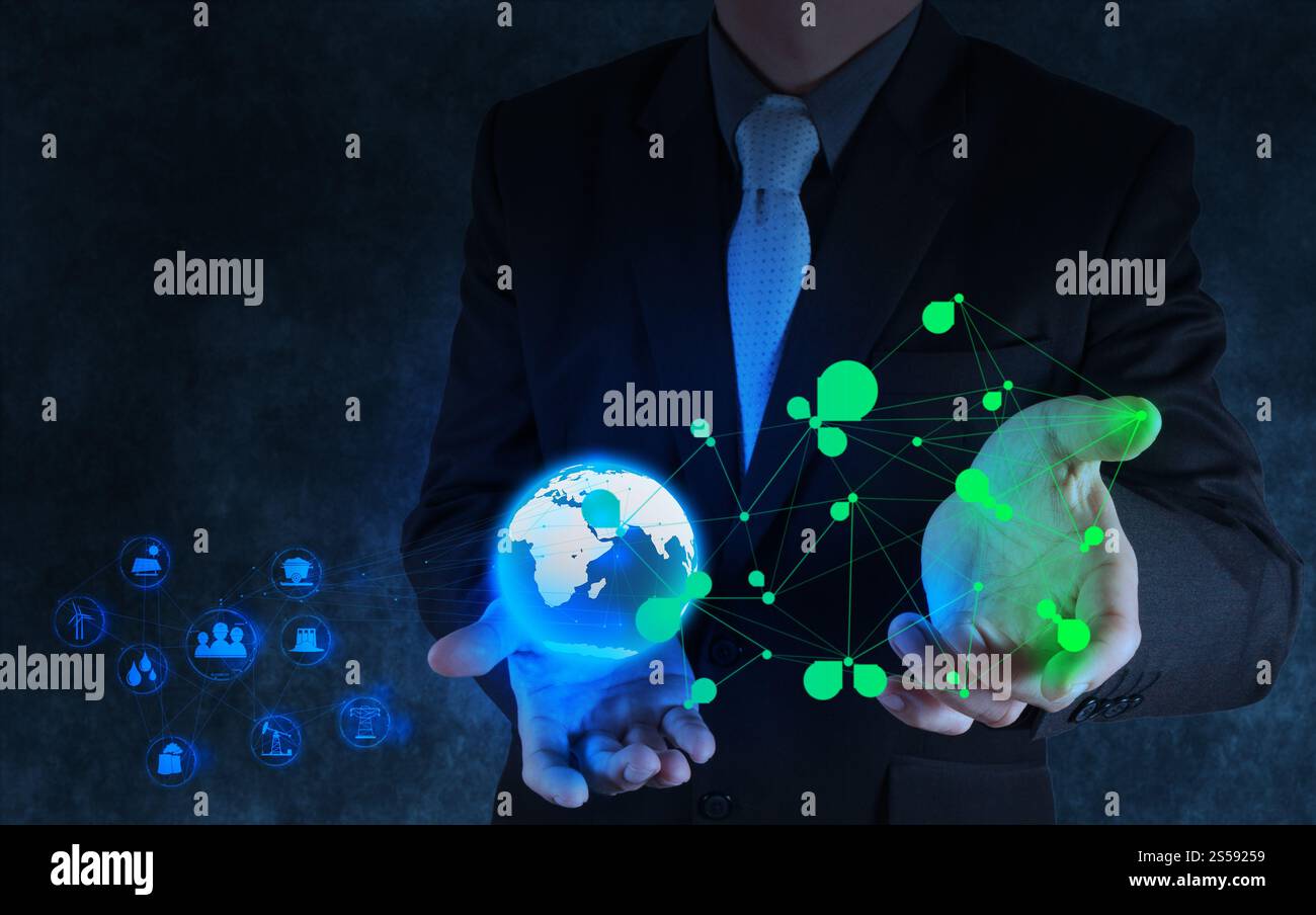 Software Engineer Businessman hands show all innovation technology ...